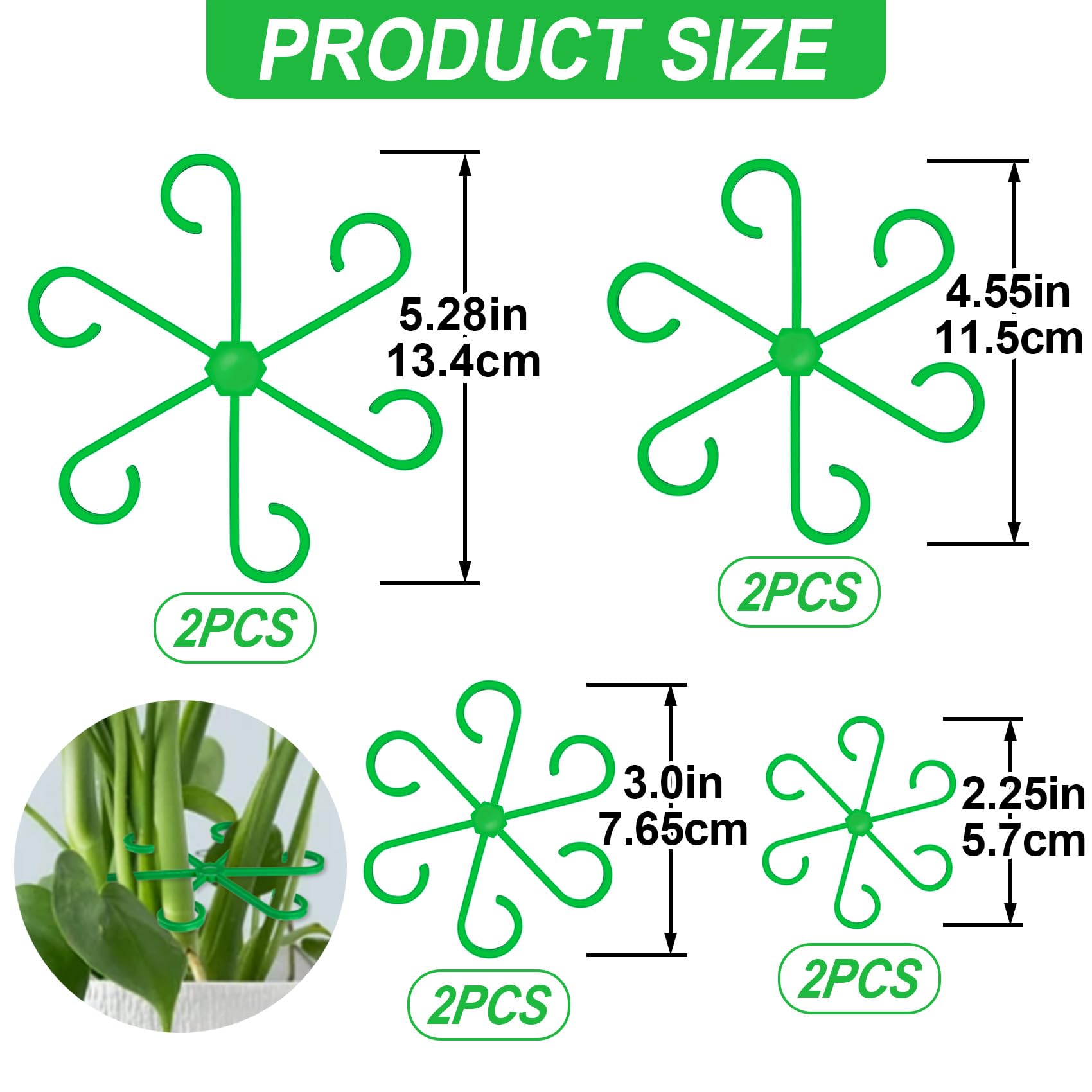 Snapklik.com : PAGOW 8 Pcs Climbing Houseplant Stem Supports, Plastic ...