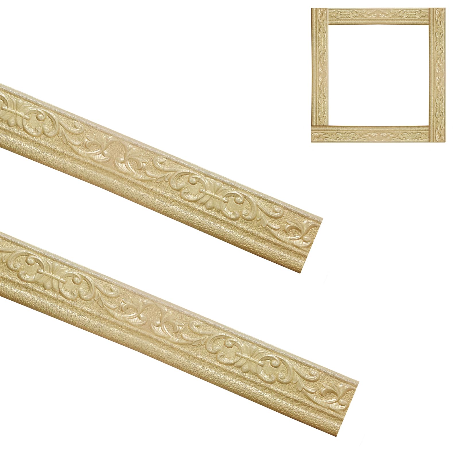 90 x 3 Inch Foam Molding Trim Peel and Stick, Flexible Crown Molding ...