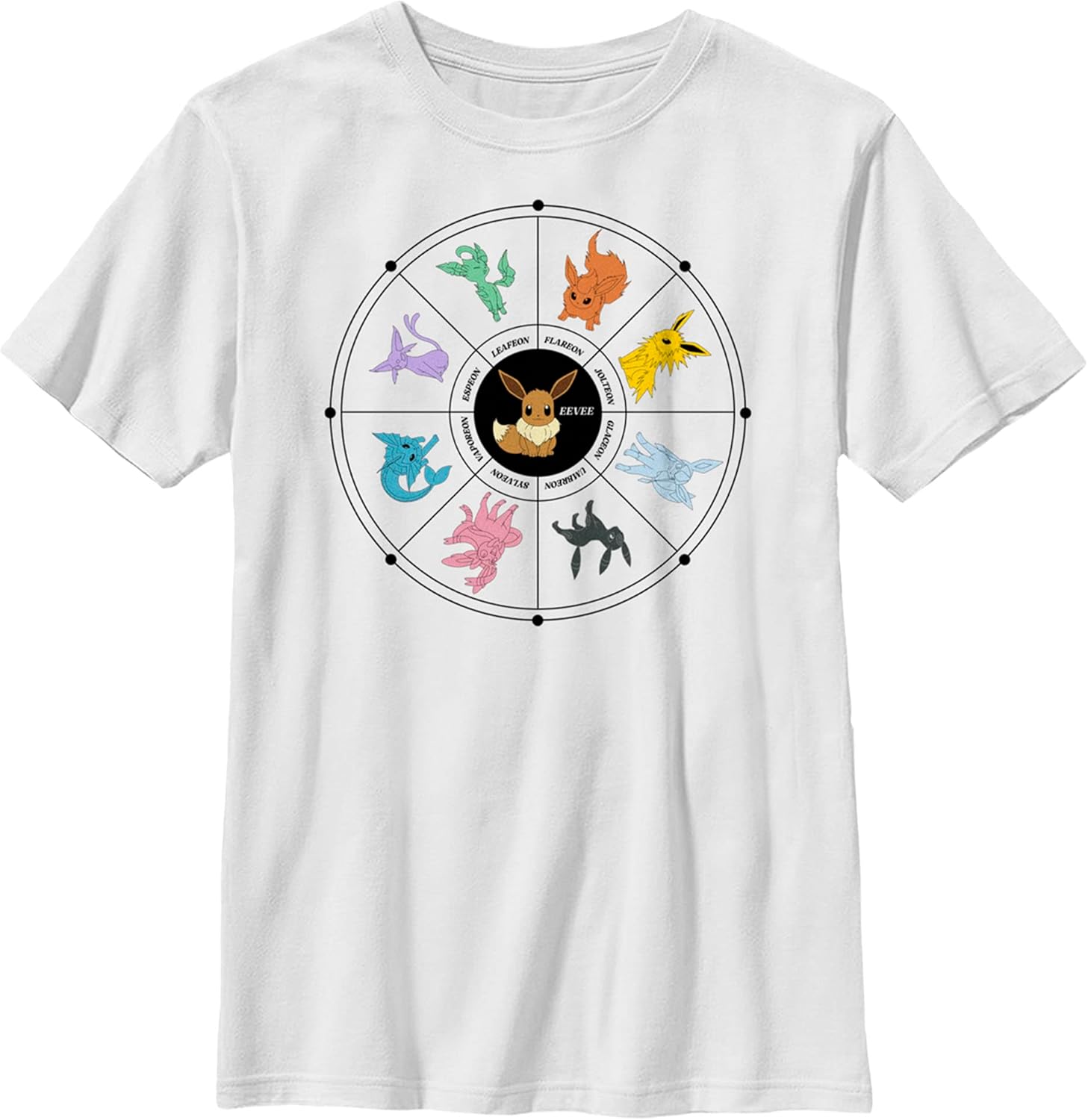 Amazon.com: Pokemon Kids Eevee Evolution Tarot Card Boys Short Sleeve ...