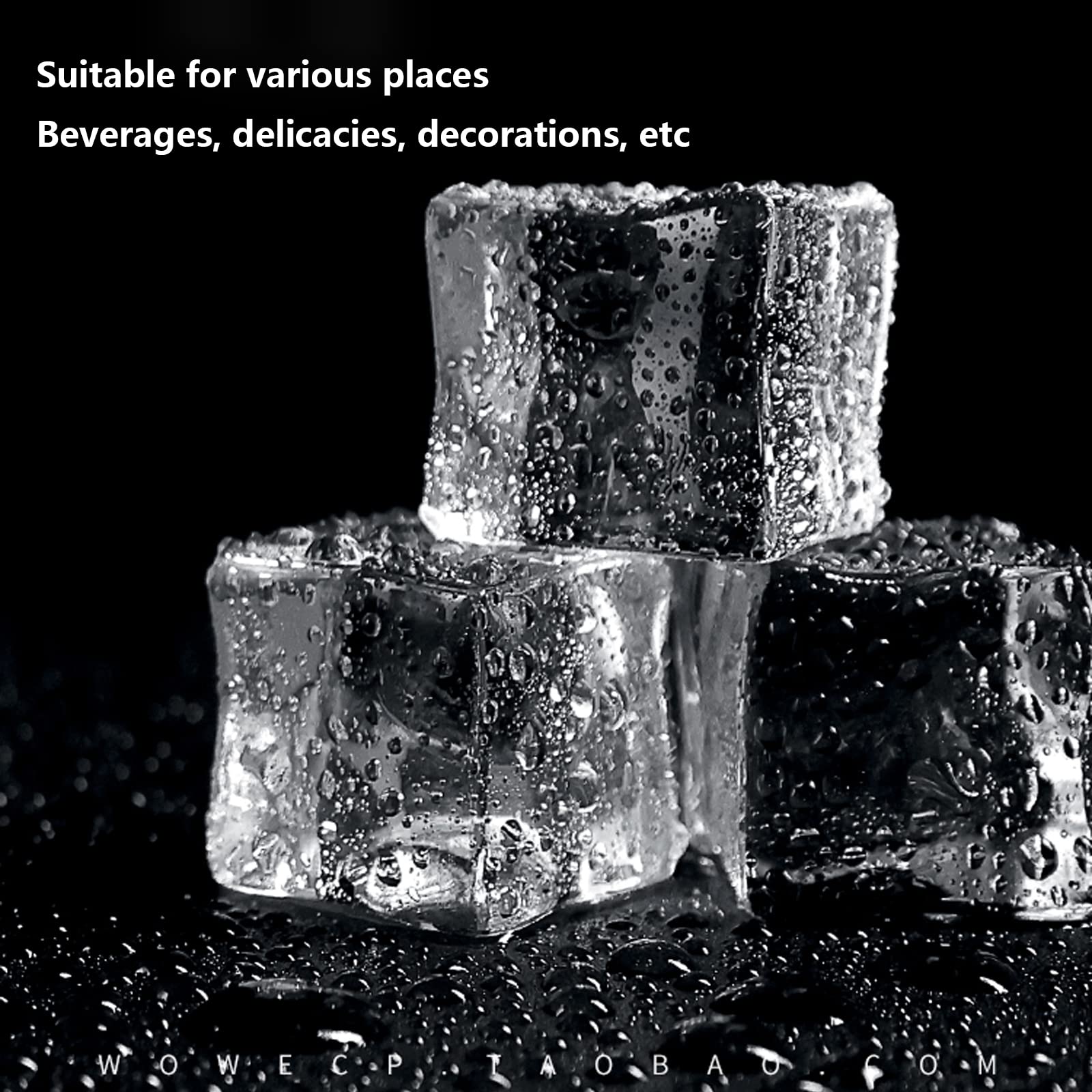 50 Piece 20 * 20MM Fake Ice Cubes Acrylic Plastic Ice Cubes Decorative ...