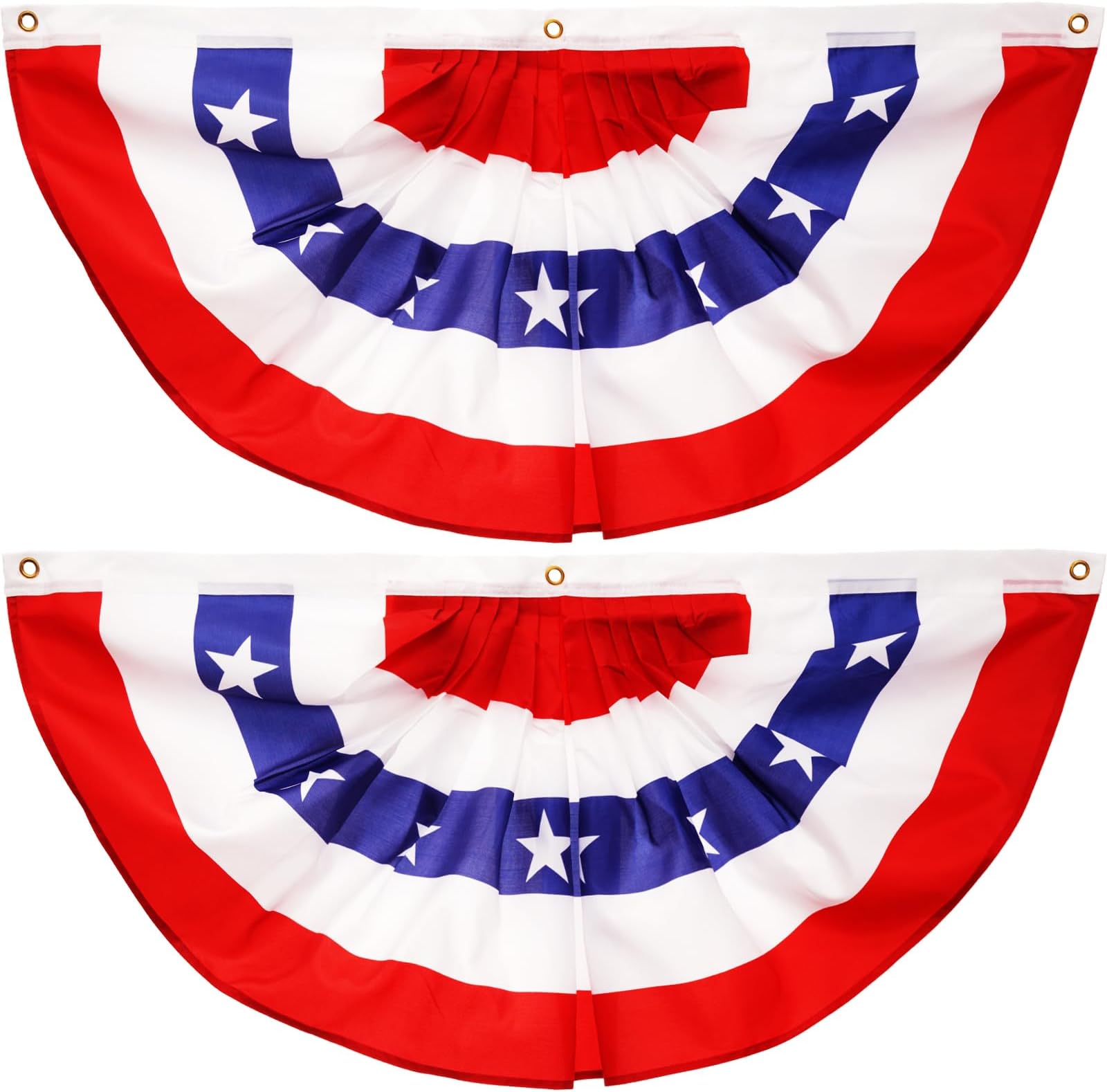 Amazon.com : ANJOR 1.5x3Fts Patriotic Bunting - American Pleated Fan ...