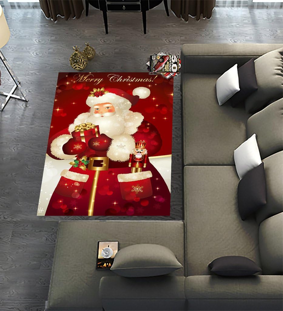 headgooditem Custom Merry Christmas Xmas Santa Claus Area Rugs Modern ...