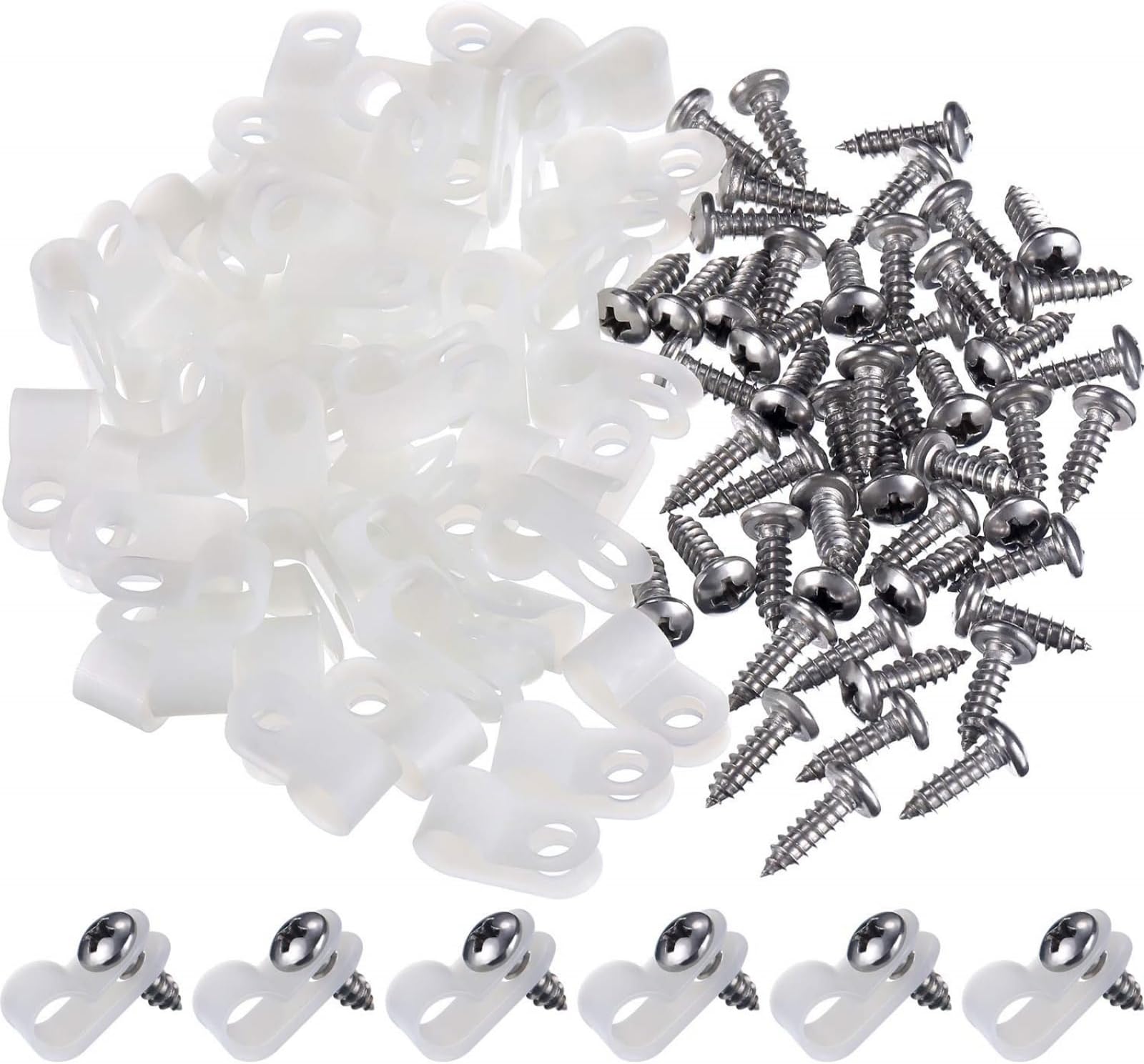 Amazon.com: StarTech.com 100 Pack Screw Mount Cable Clamps - Large 7 ...