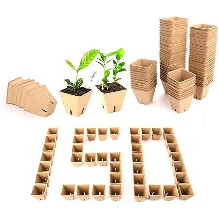 Amazon.com: KOAMLY Nursery Pots 150 Packs 2.3 Inches Square Peat Pots ...