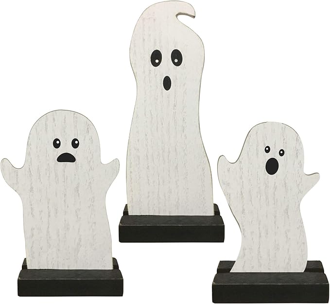 Amazon.com: CWI Gifts Wooden Ghost Shelf Sitters 3/Set : Home & Kitchen
