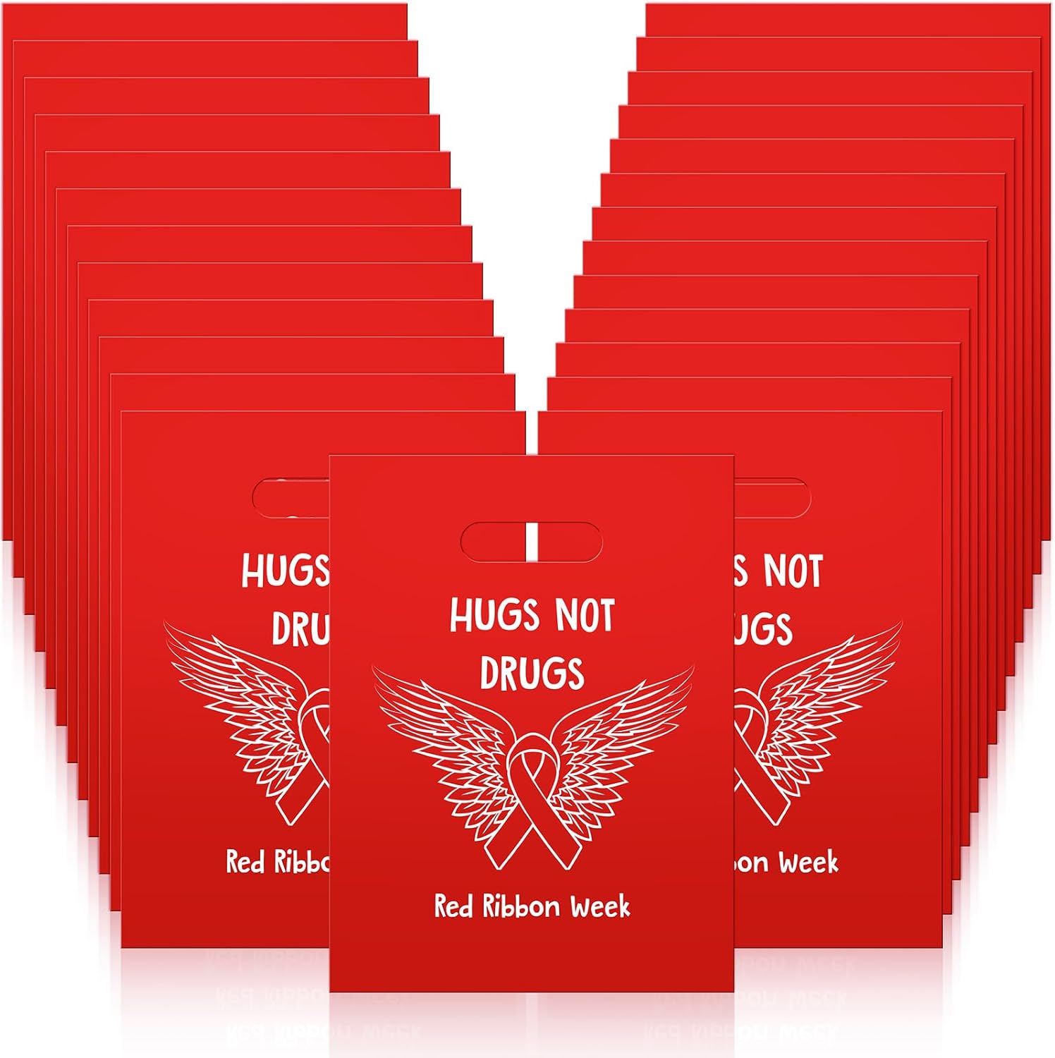 Amazon.com: Watersay 200 Pcs Red Ribbon Week Awareness Goody Bags Bulk ...