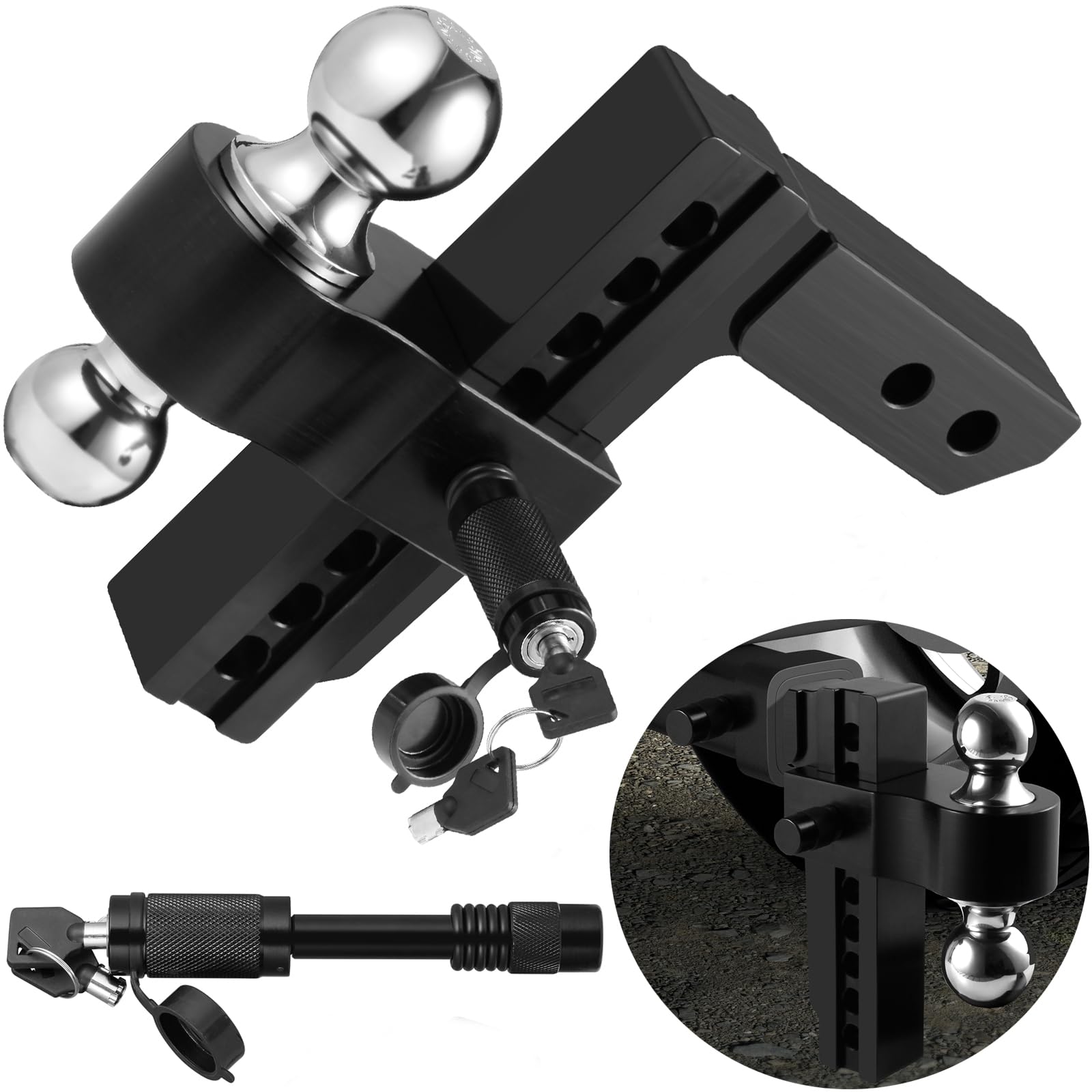 Amazon.com: NiwNiw Adjustable Trailer Hitch,Fits 2" Receiver,6 Inch ...