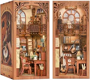 Amazon.com: Fsolis DIY Book Nook Kit, 3D Wooden Puzzle Bookend DIY Miniature Dollhouse Kit ...