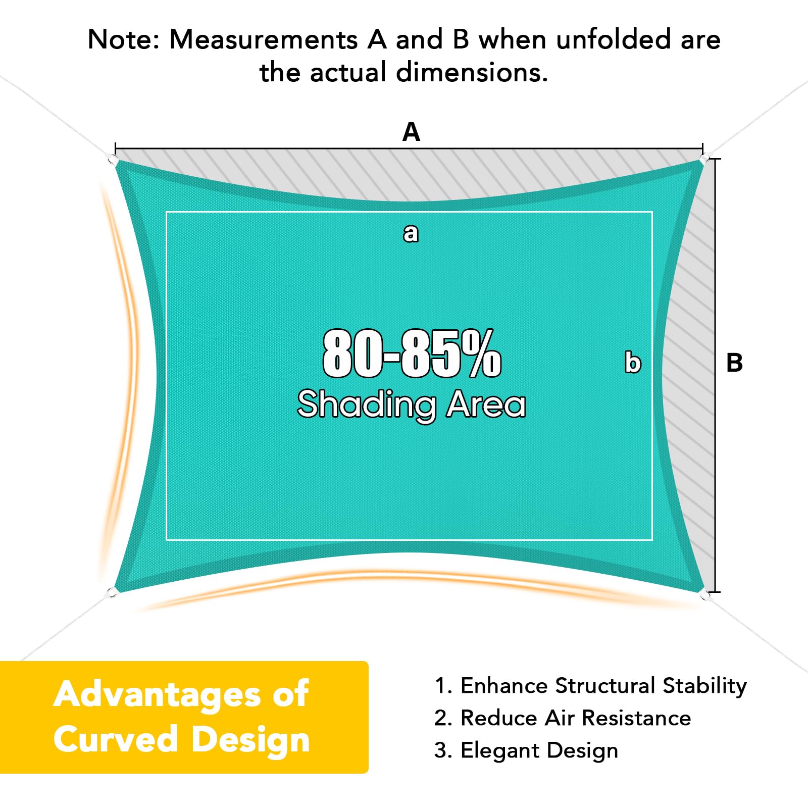 Snapklik.com : Waterproof Sun Shade Sail, 10x10 Turquoise Rectangular ...