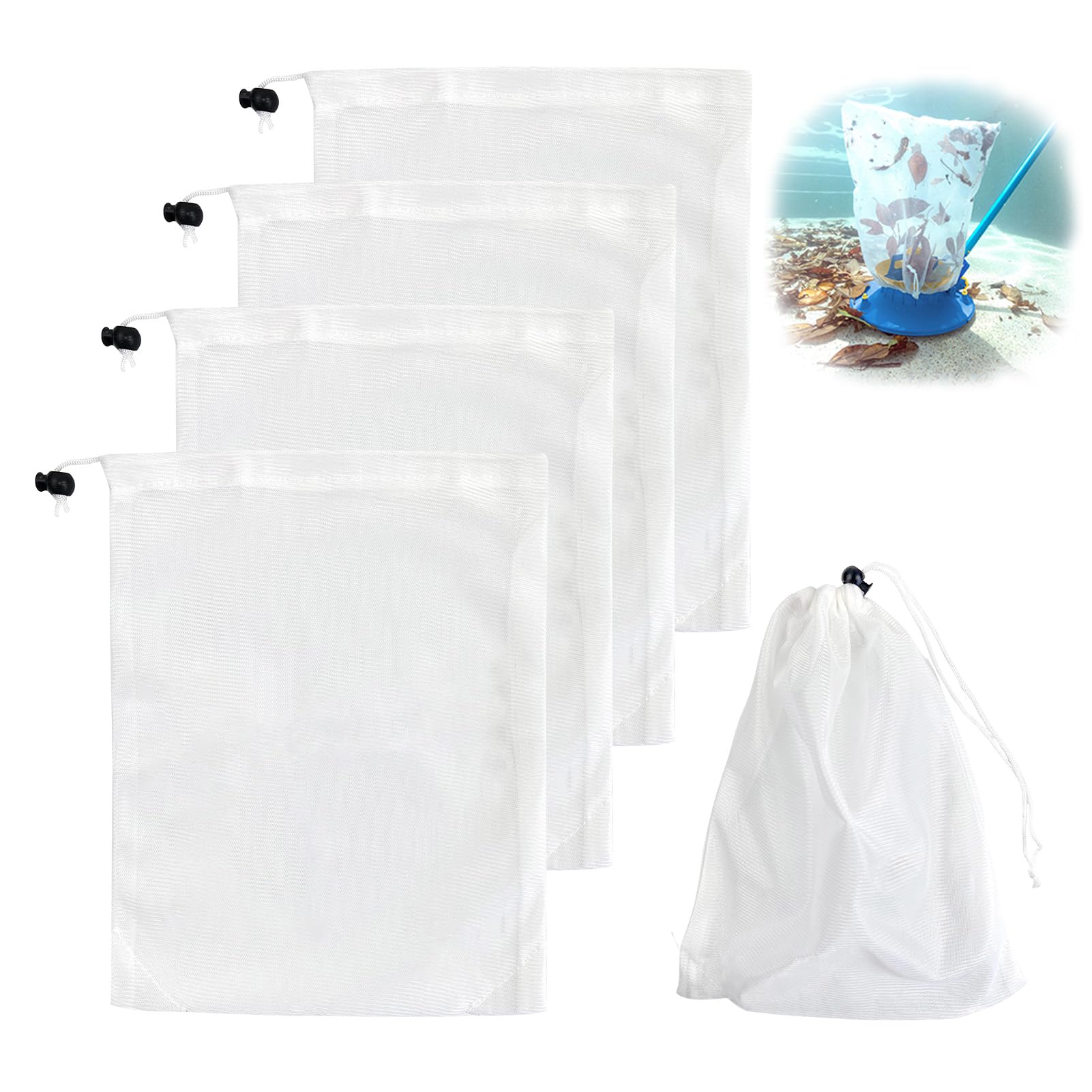 Amazon.com: 4 Packs Pool Vacuum Filter Bag for Leaf Vacuum Pool ...