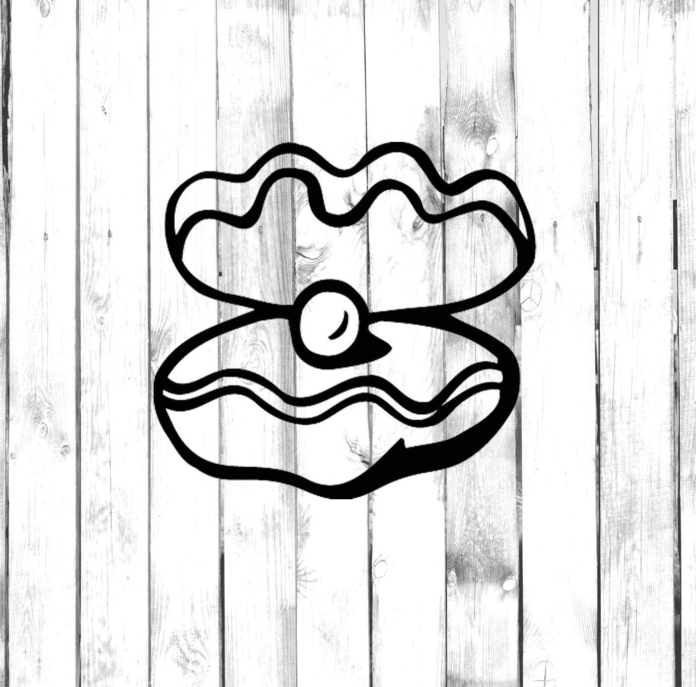 Amazon.com : Yilooom Pearl Decal - Pearl in Clamshell Vinyl Decal - Die ...