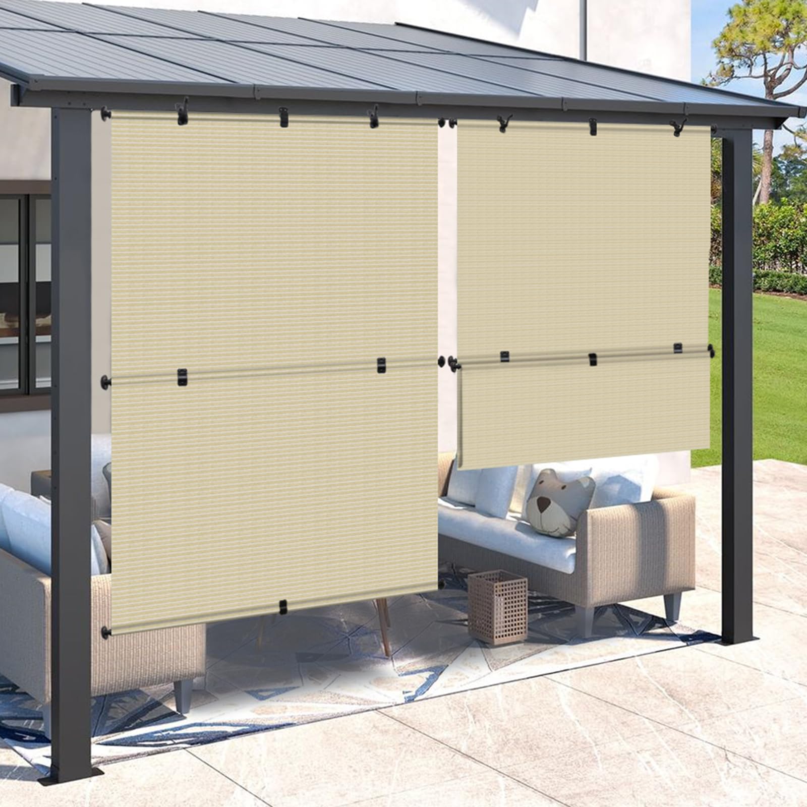 Amazon.com : SunnyRoyal Patio Shades Foldable Outdoor Exterior Foldable ...