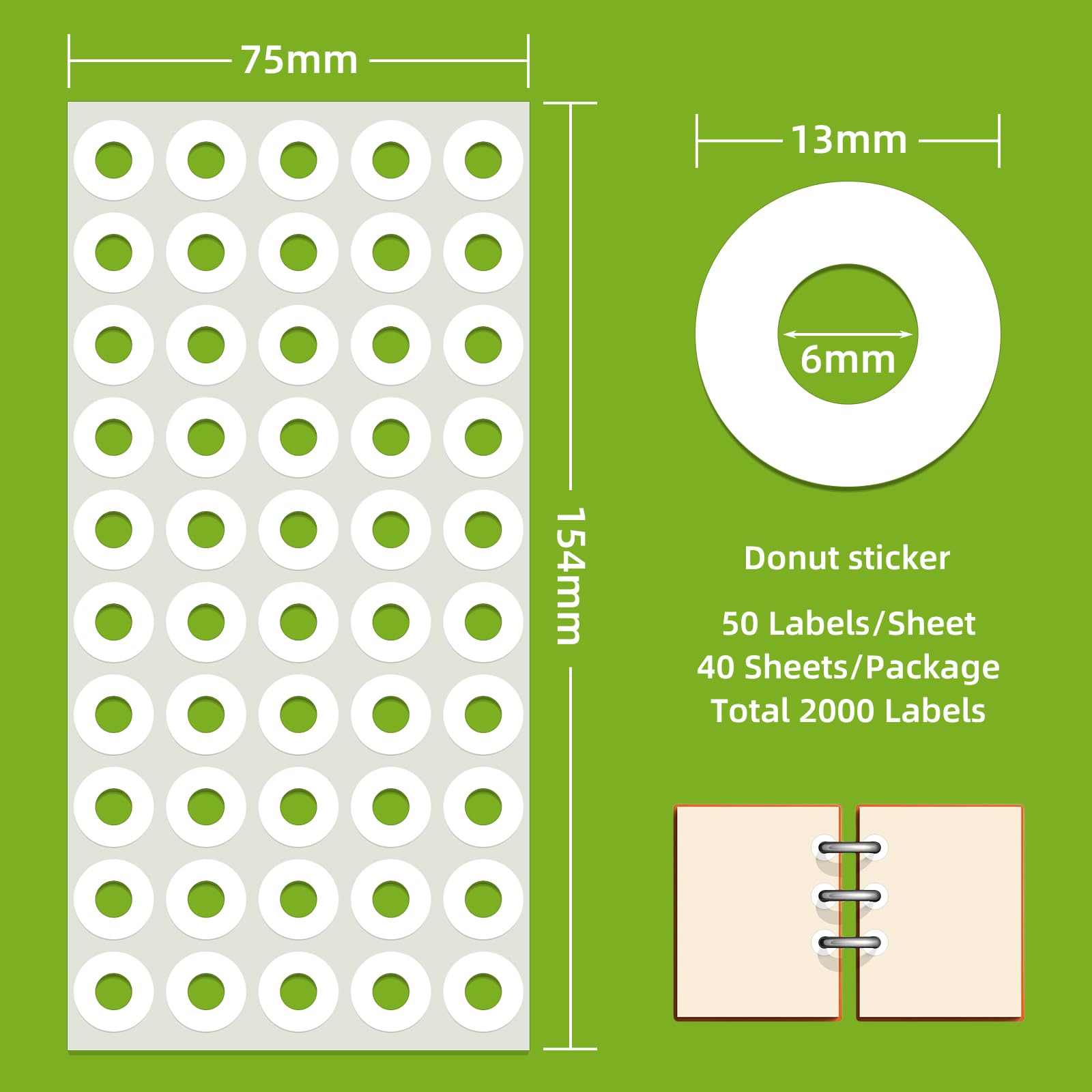 Snapklik.com : Anylabel 500 Pcs Self-Adhesive White Hole Reinforcement ...