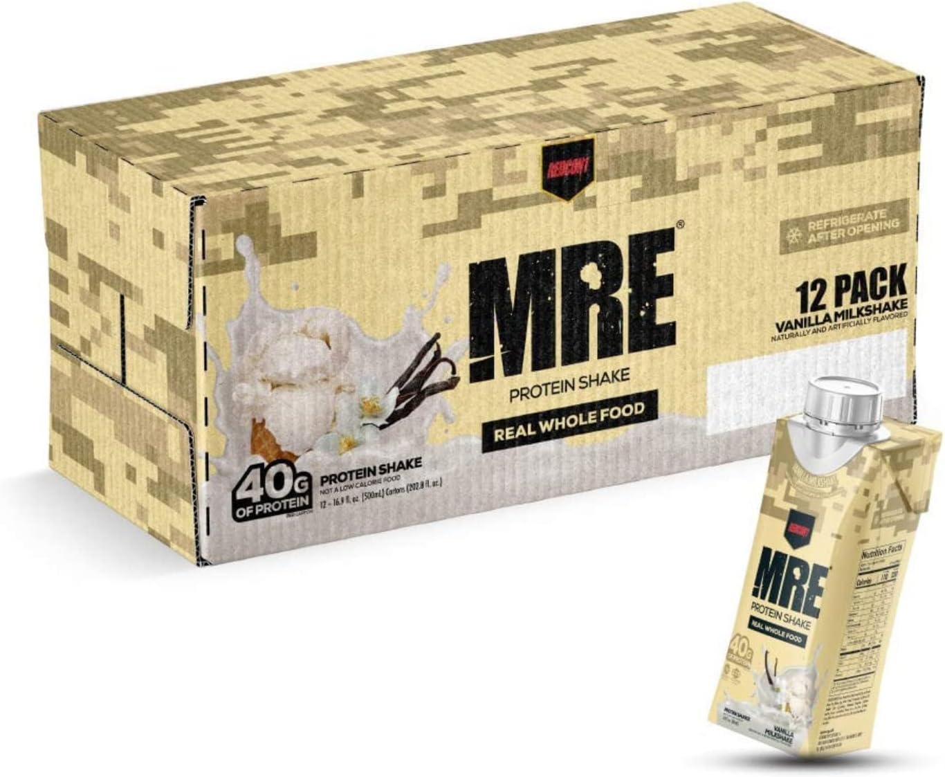 Amazon.com: REDCON1 MRE Ready to Drink Protein Shakes, Vanilla ...