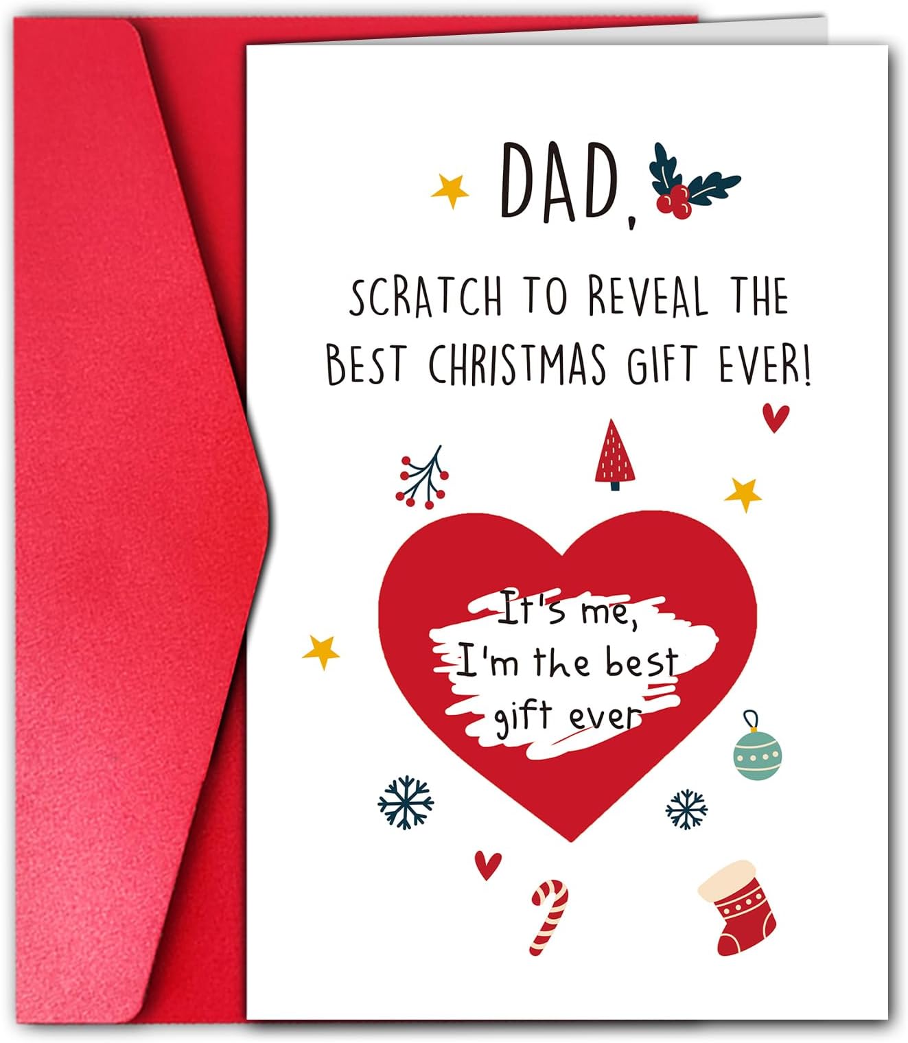 Amazon.com : GYYsweetus Christmas Card for Dad Funny, Scratch Xmas Card ...
