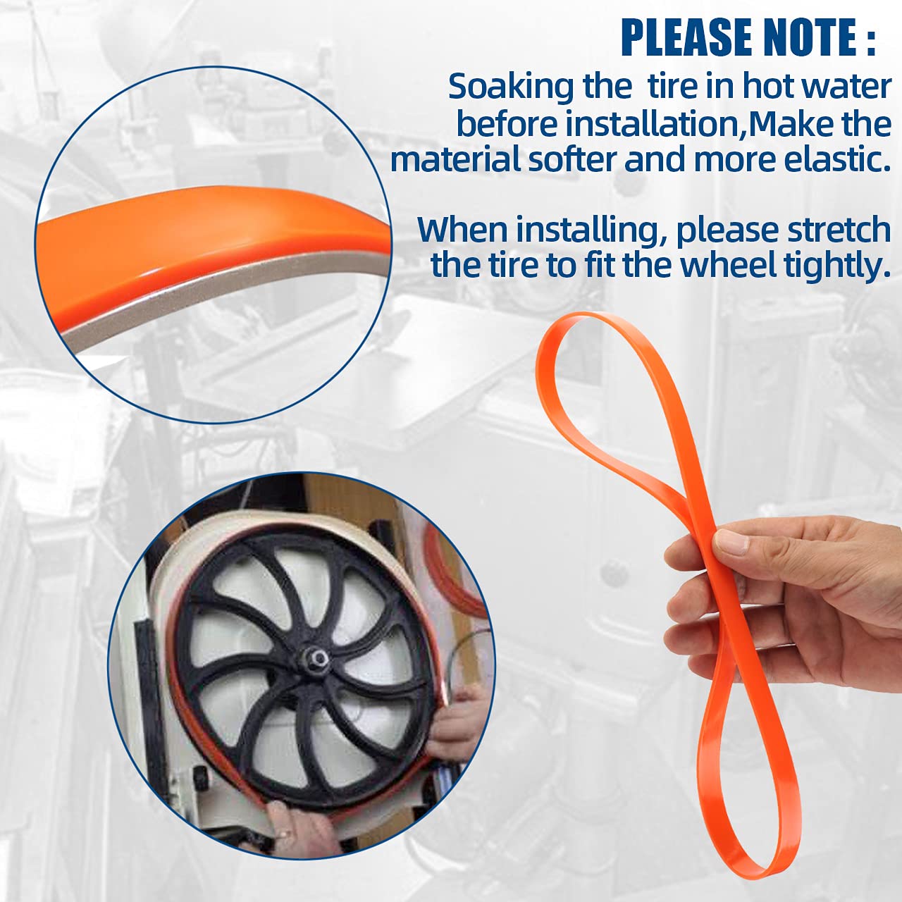 Snapklik.com : Urethane Bandsaw Tires 9" X 1/2" X .095" - For Craftsman ...