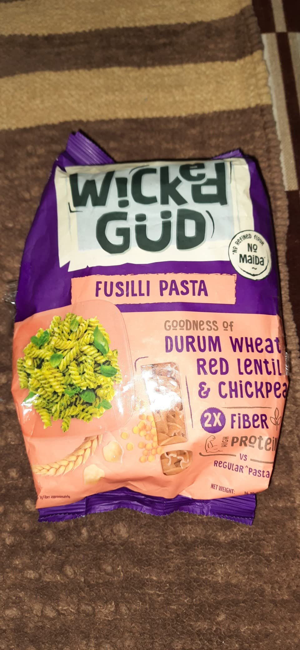 WickedGud 2X Fiber Penne & Fusilli Pasta Combo | No Maida | Durum Wheat ...