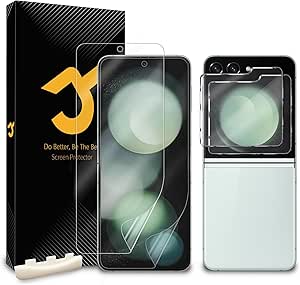 Amazon.com: JZG 2+2pcs for Samsung Galaxy Z Flip 5 Screen Protector, 2 Pcs Outer Tempered glass ...