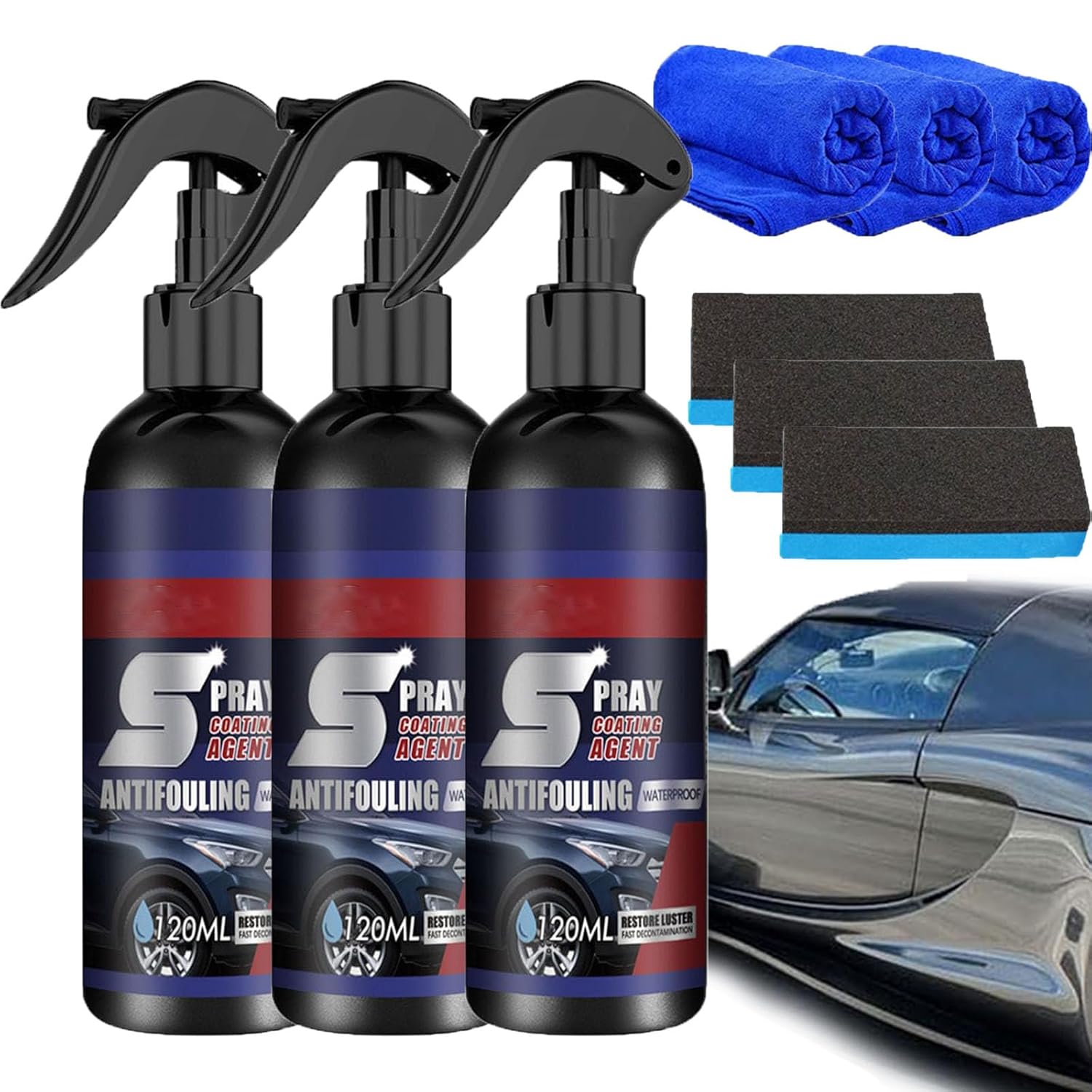 Multi-Functional Coating Renewal Agent Spray, 3 in 1 High Protection ...