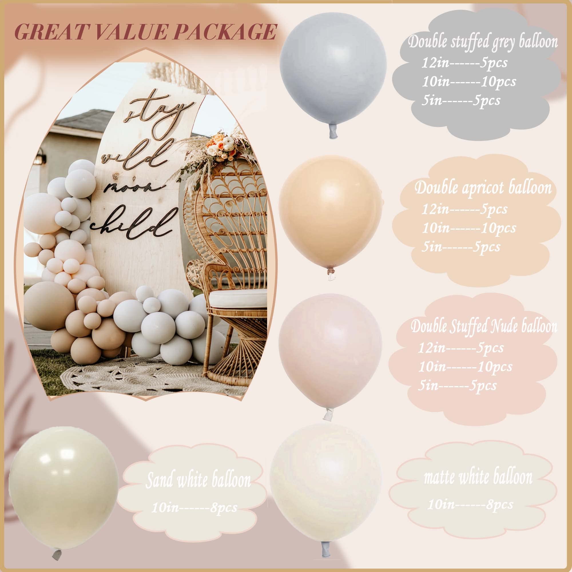 Snapklik.com : Balloon Arch Kit, SCMDOTI Neutral Balloon Garland