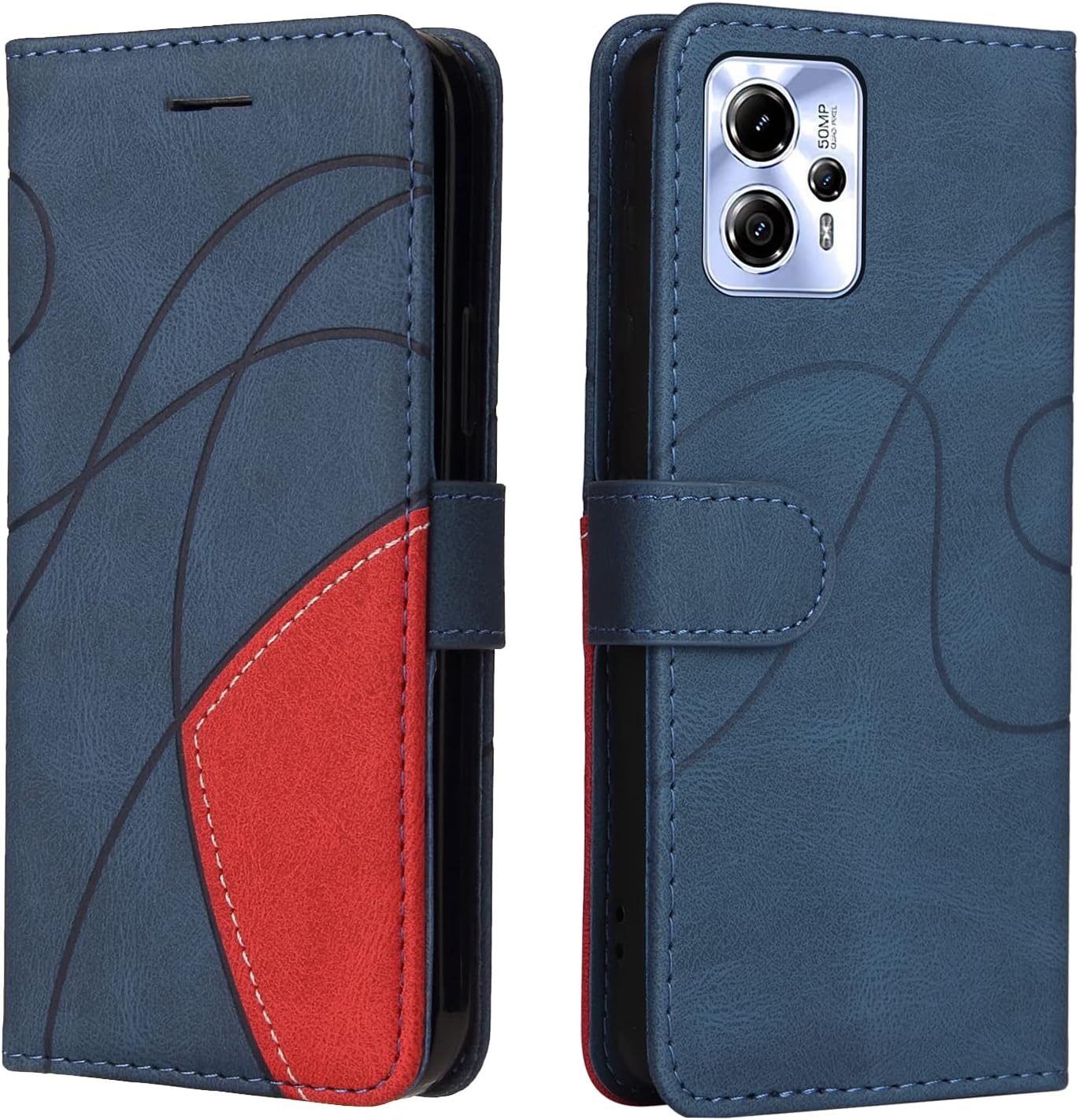 Motorola G13/G23/G53 Case Geometric, Shockproof Wallet Case PU Leather ...