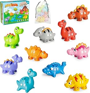 Amazon.com: 52 PCS Dinosaur Alphabet Learning Toys for Toddlers Kids 3 ...