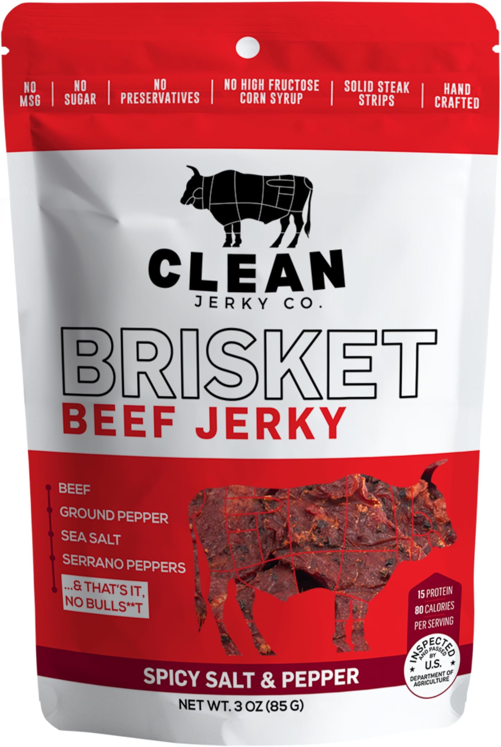 Amazon.com: Clean Jerky Co. Old Fashioned Dry Zero Sugar Beef Jerky (5 ...