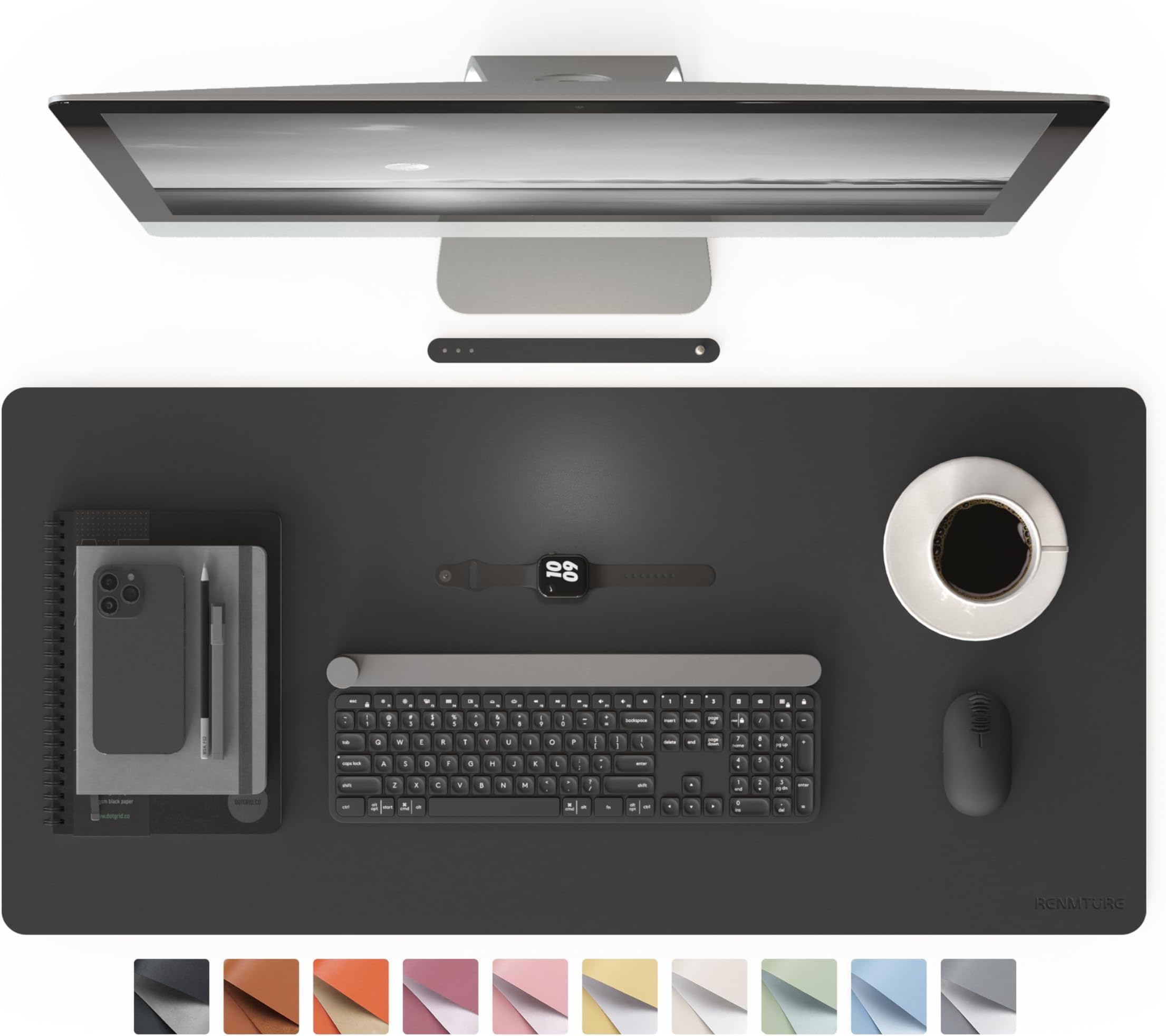 Amazon.com : RENMTURE Desk Pad, Faux Leather Large mouse pad for Office ...