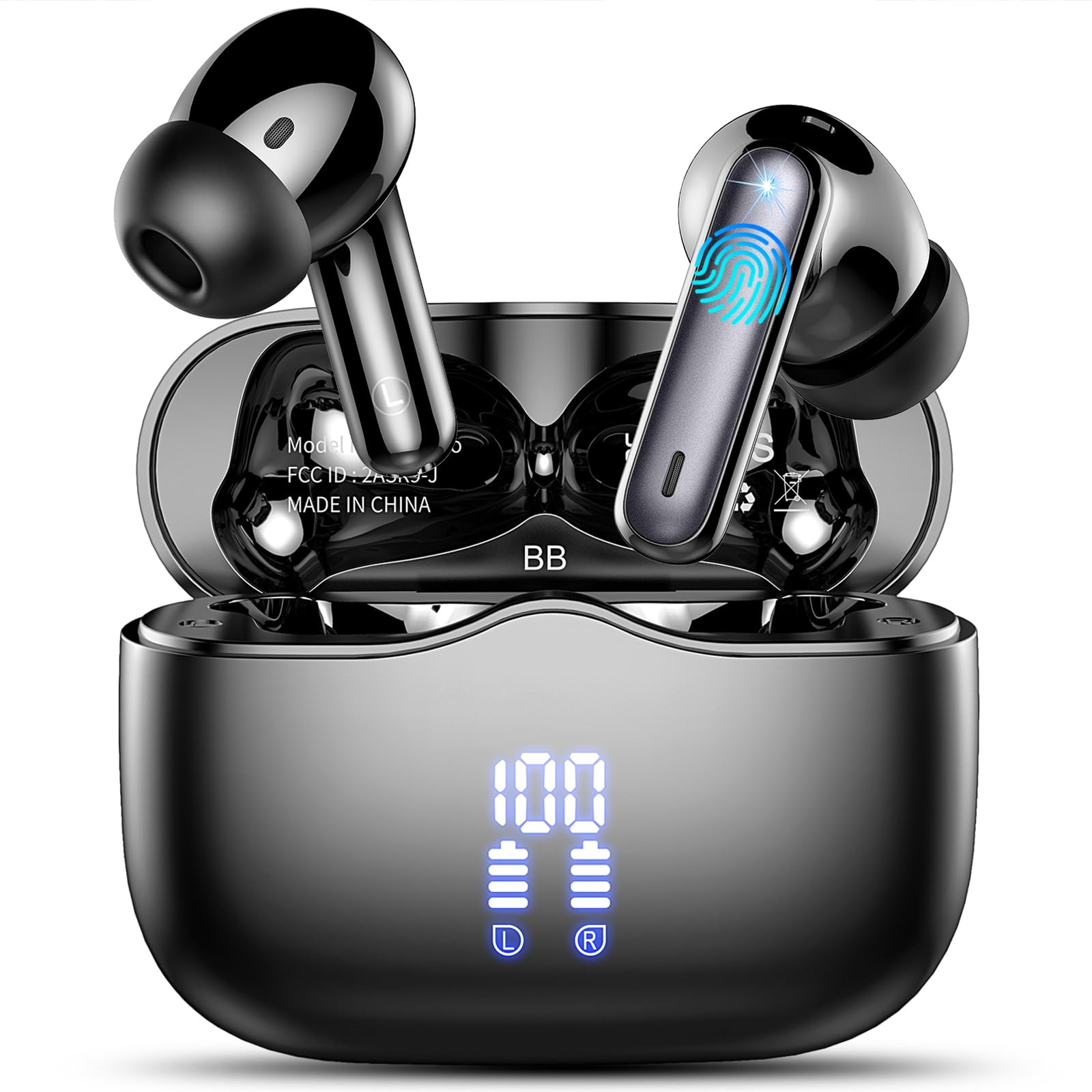 Cuffie Bluetooth, Auricolari Bluetooth 5.3 Stereo HiFi con 4 HD Mics ...