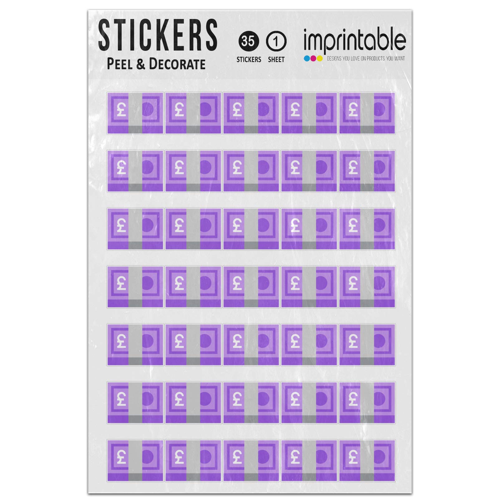 Buy Imprintable Emoji Banknote with Pound Sign Sticker Sheet 35 ...