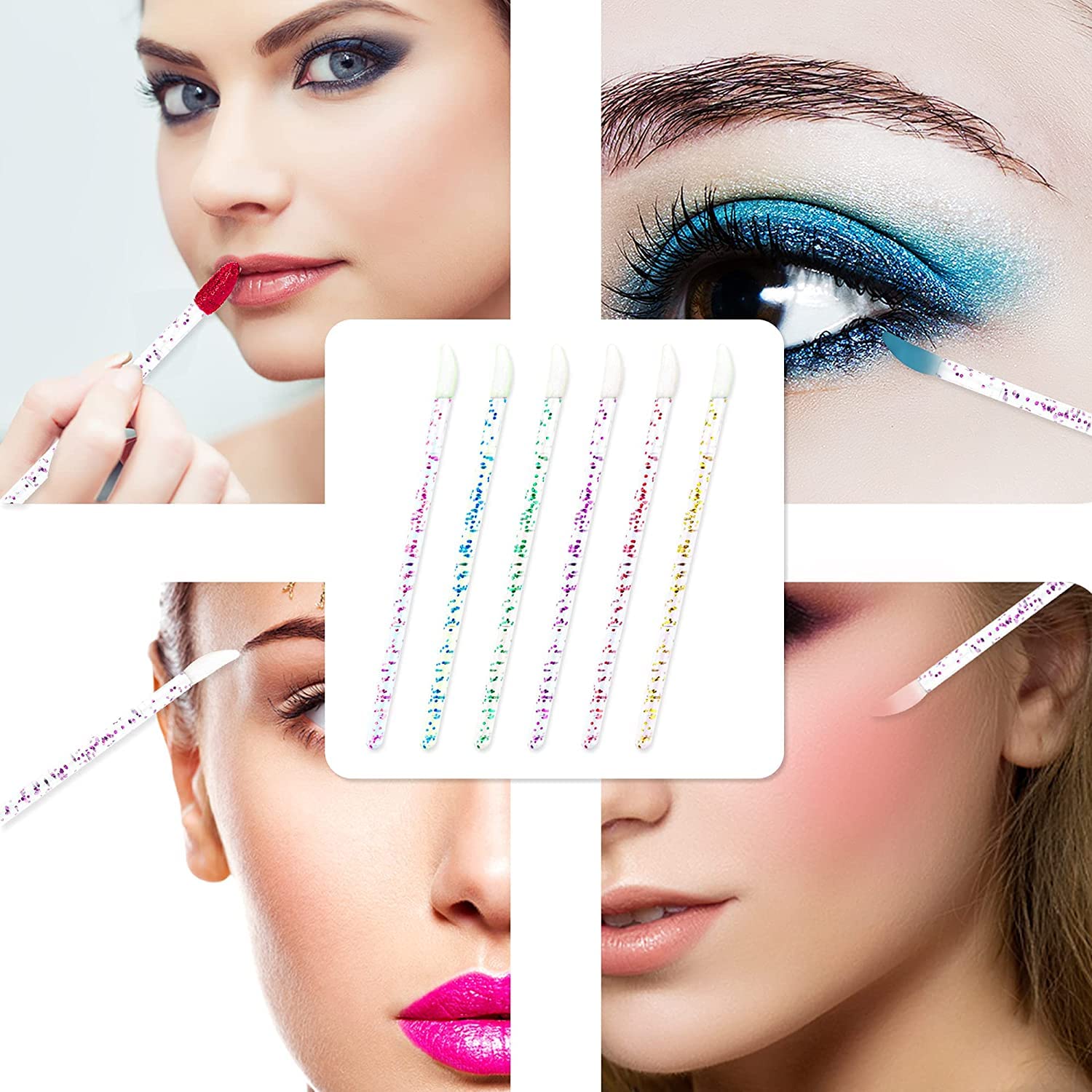 Snapklik.com : 300PCS Glitter Crystal Lip Brush, Disposable Crystal Lip ...