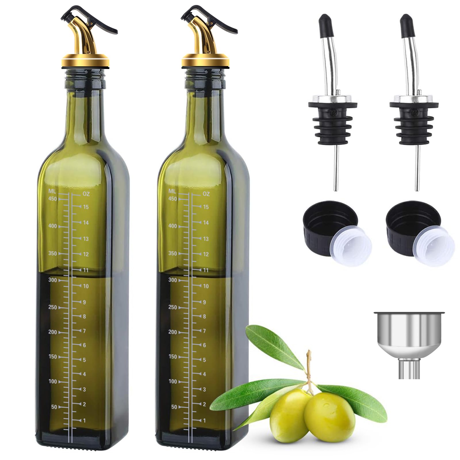 ACEWARMS 2 Pack Oil Dispenser,Olive Oil Bottle Drizzler for Kitchen ...