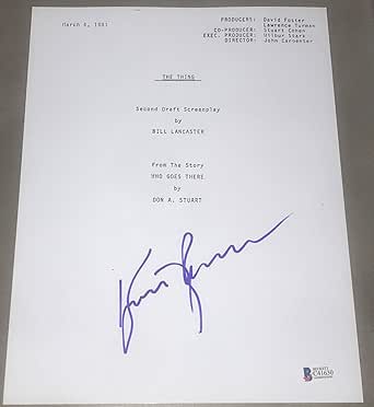 Kurt Russell Signed Autograph "the Thing" Full Movie Script Beckett Coa ...