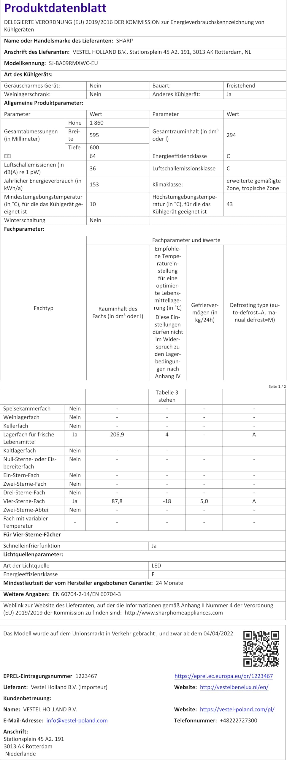 Hisense RB424N4CIC Kühl-Gefrierkombination/ NoFrostPlus/ Multiflow 360 ...