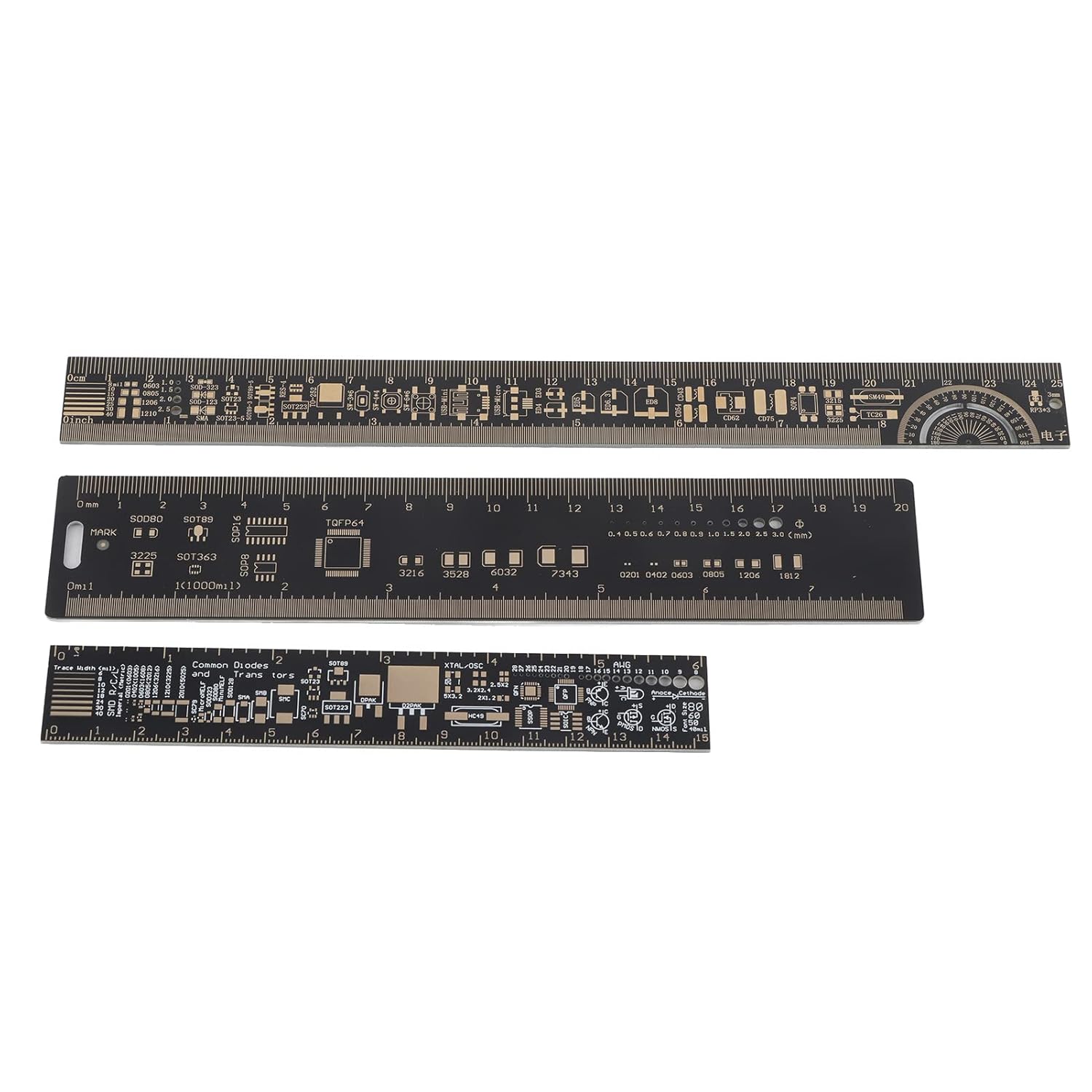 PCB Ruler, 3PCS 6.3/7.87/10.23 Inch Electronic Engineers ...