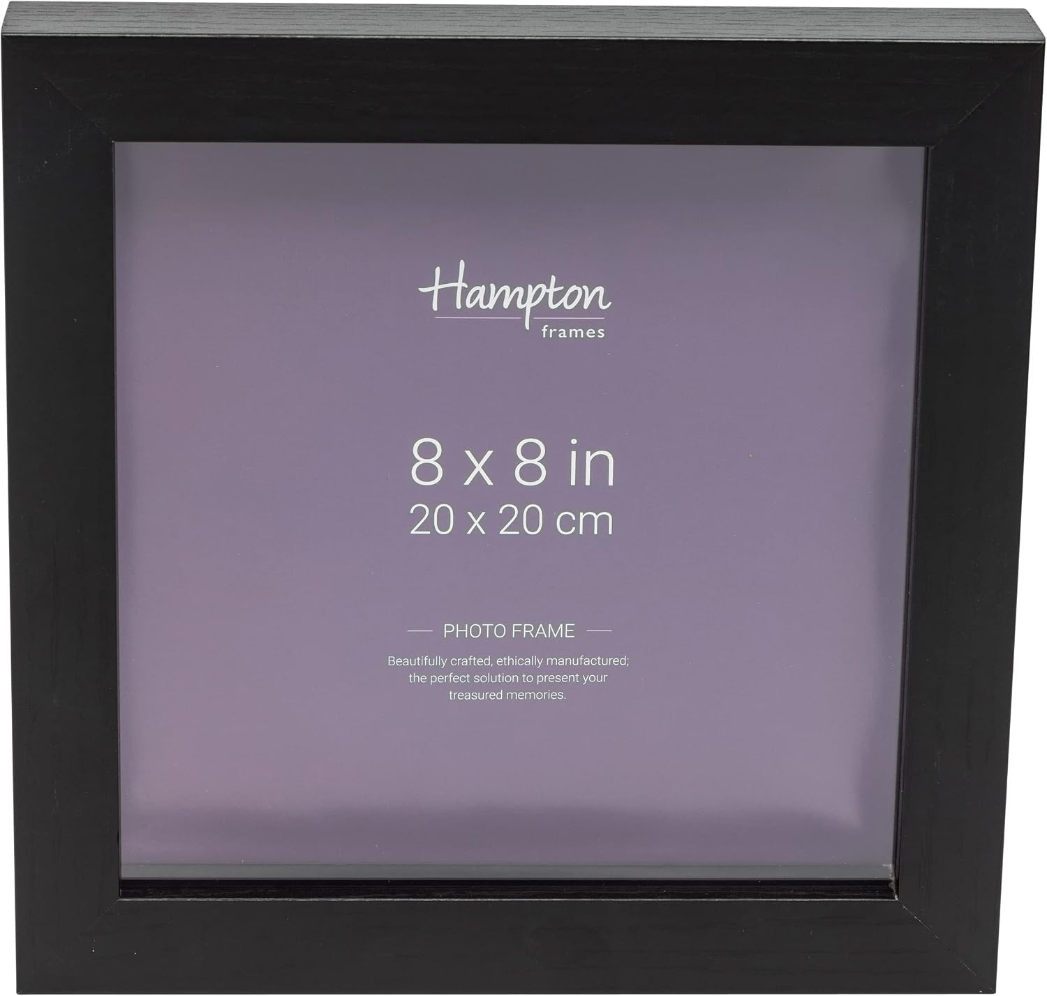 Hampton Frames | Photo Frame | 8x8 (20x20cm), Black, Square | Deep ...