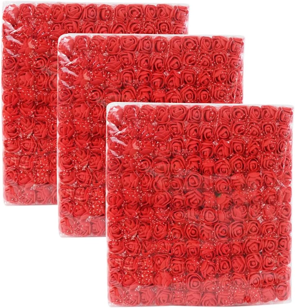 Amazon.com: WISTART 432 Pcs Mini Artificial Rose Flower Heads Real ...