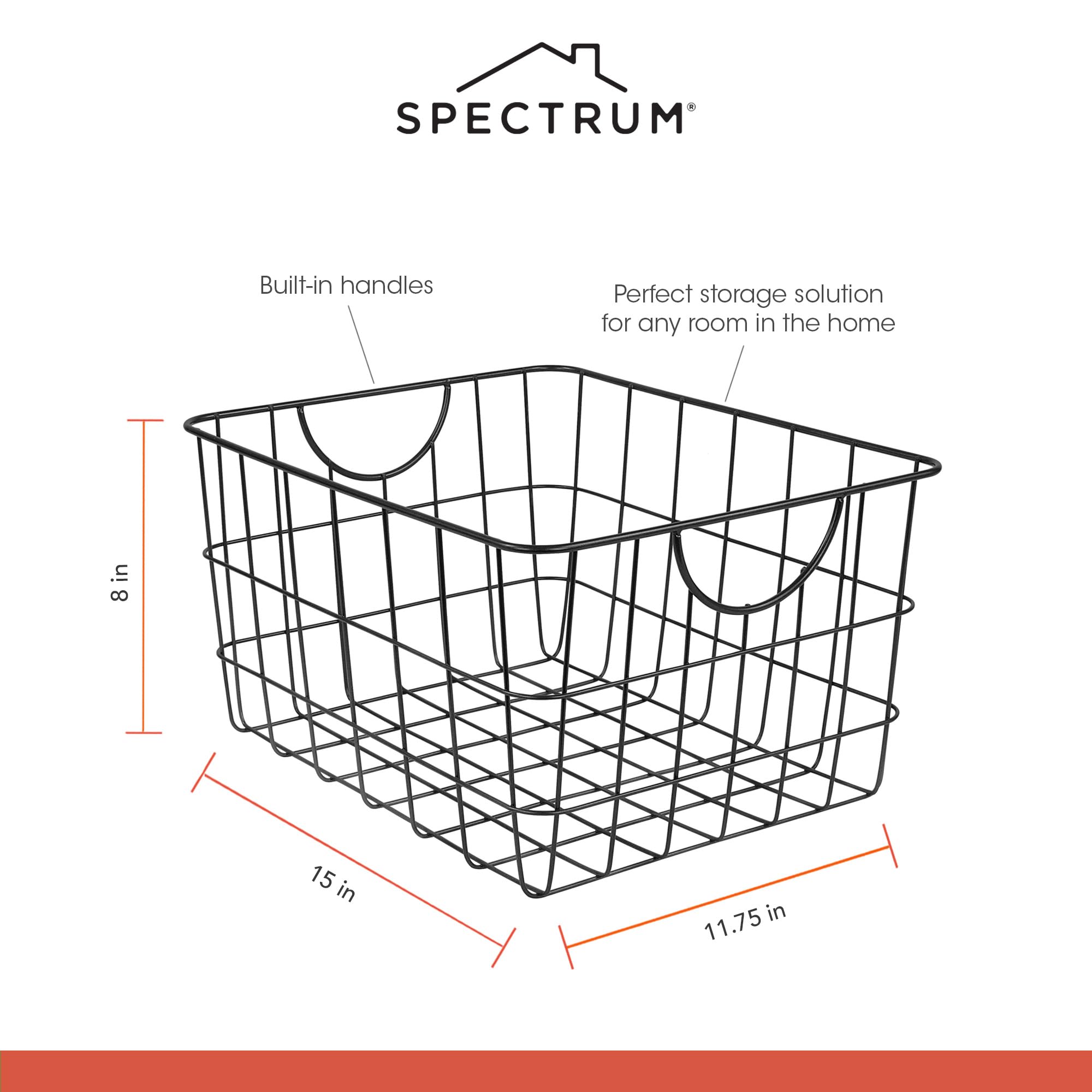 Snapklik.com : Spectrum Utility Wire Baskets For Organizing - Sturdy ...