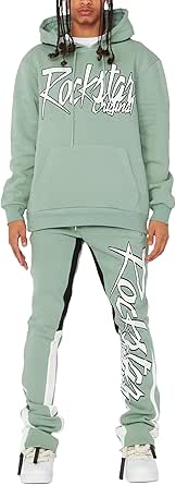 ROCKSTAR ORIGINAL Men's Kalibre Sage/White Hoodie/Stacked Flare Pant ...