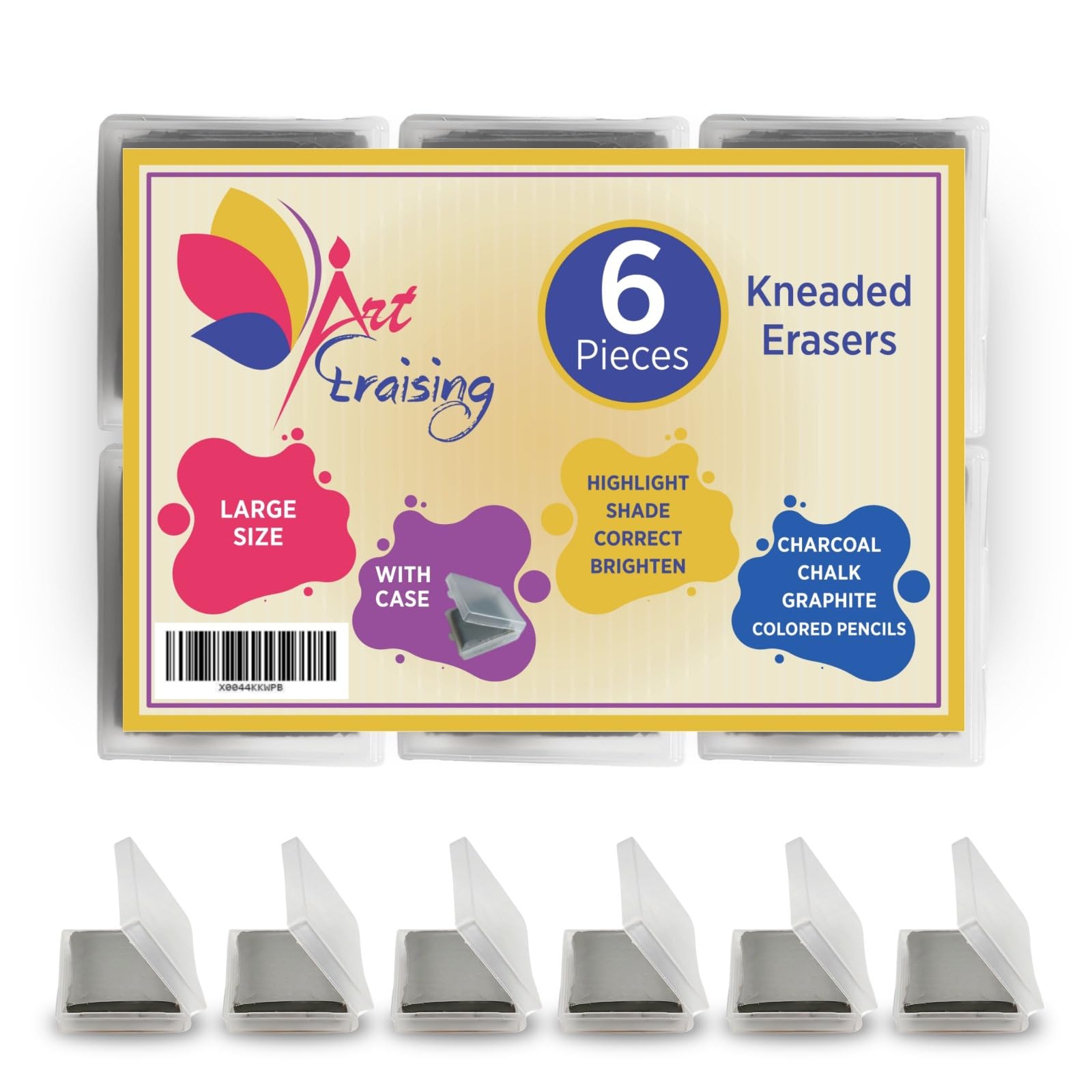 Amazon.com : Art Eraising Kneaded Erasers for Artists, 6 Pack Erasers ...