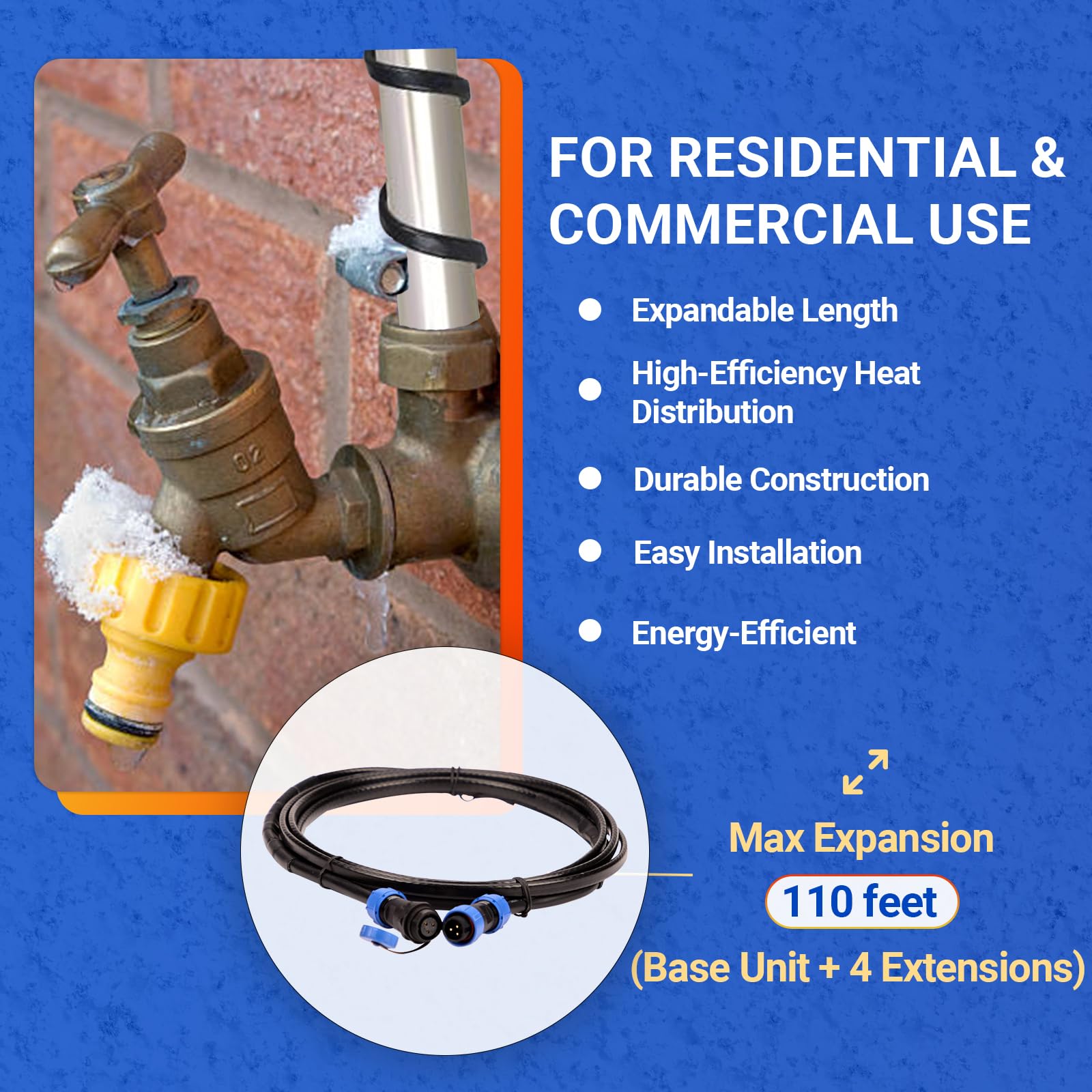 Snapklik.com : Pipewarmer Expandable Heat Wire, Durable, Energy ...