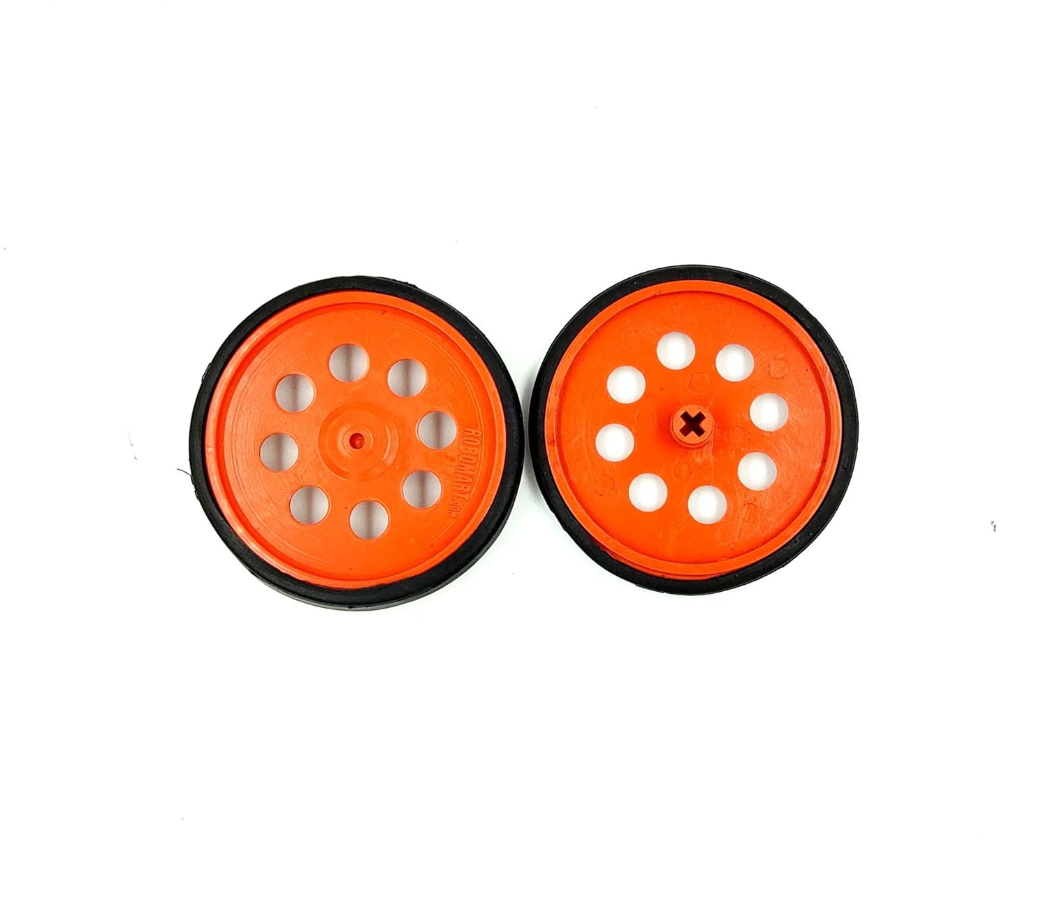INVENTO 2pcs Plastic Robotic Wheel Durable Rubber Tire Wheel 80mm x 8mm ...