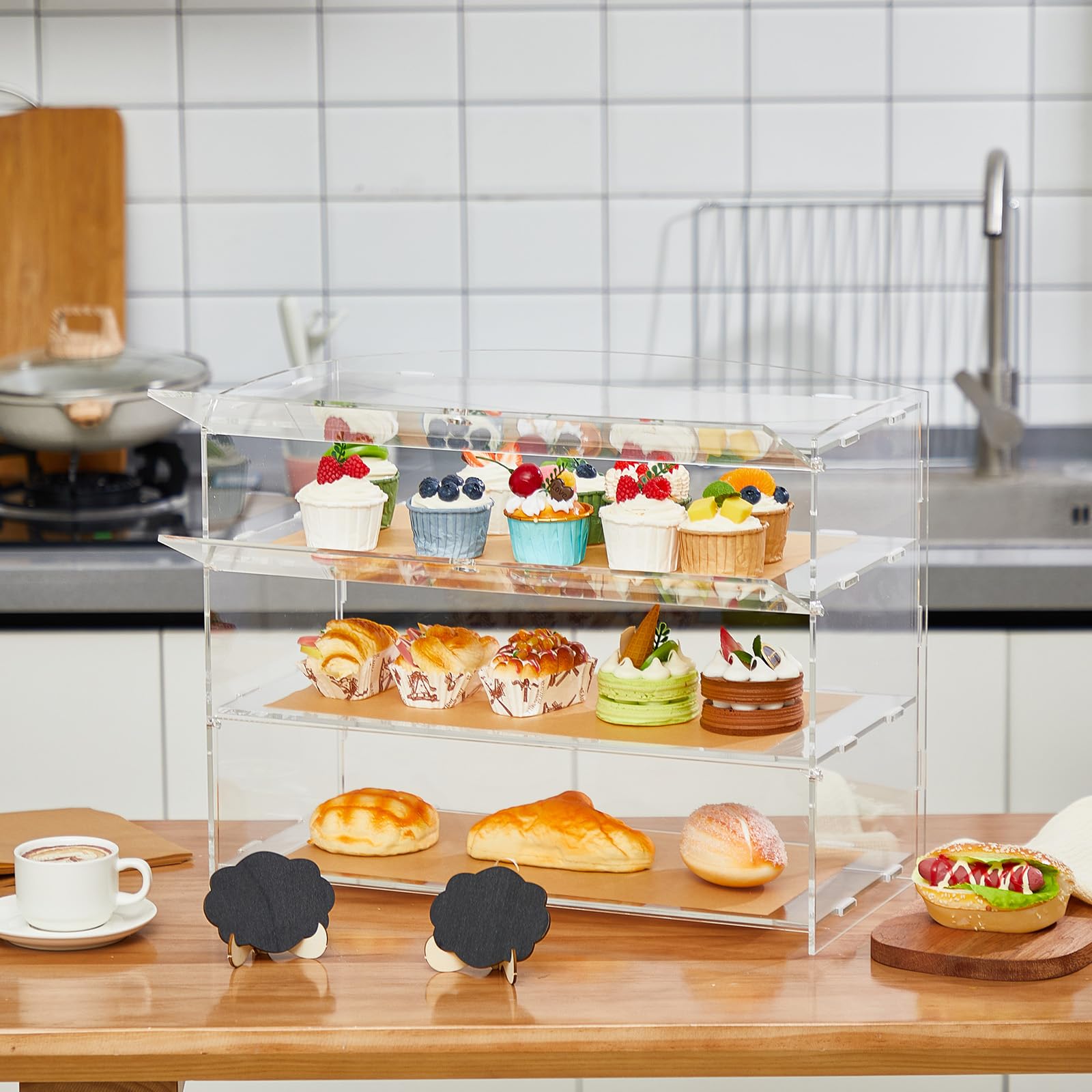 Snapklik.com : 3 Tier Bakery Pastry Display Case,Clear Acrylic Display Case,Commercial ...