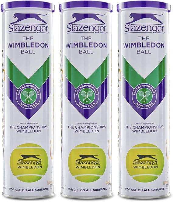 Amazon.com : Slazenger Wimbledon Official Tennis Balls- 6 Tubes 24 ...