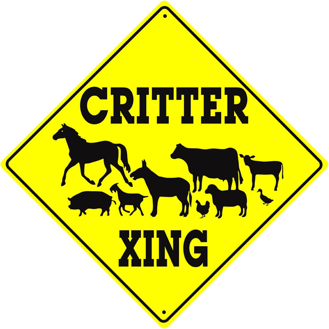 Amazon.com : CROSSWALKS Critter Crossing 12" X 12" Aluminum Sign (X268 ...