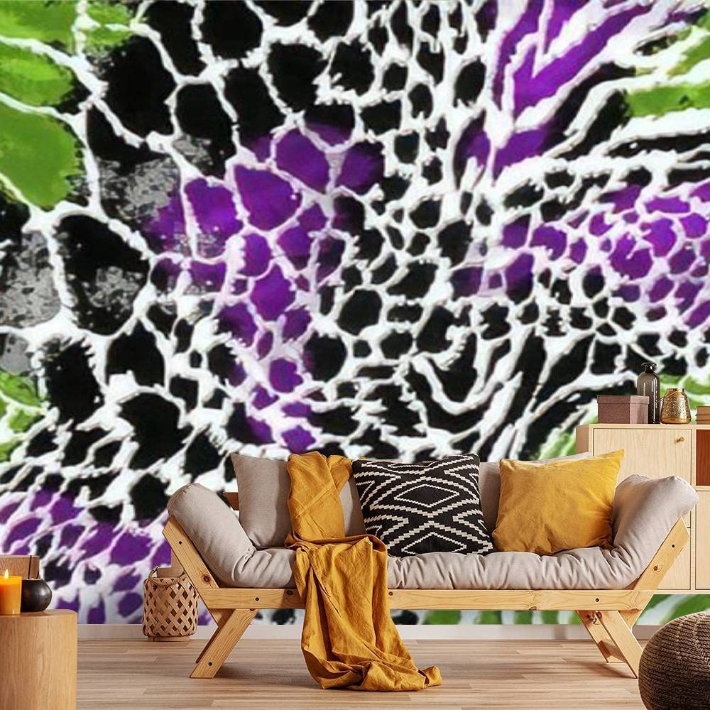 Green Giraffe Print Wallpaper