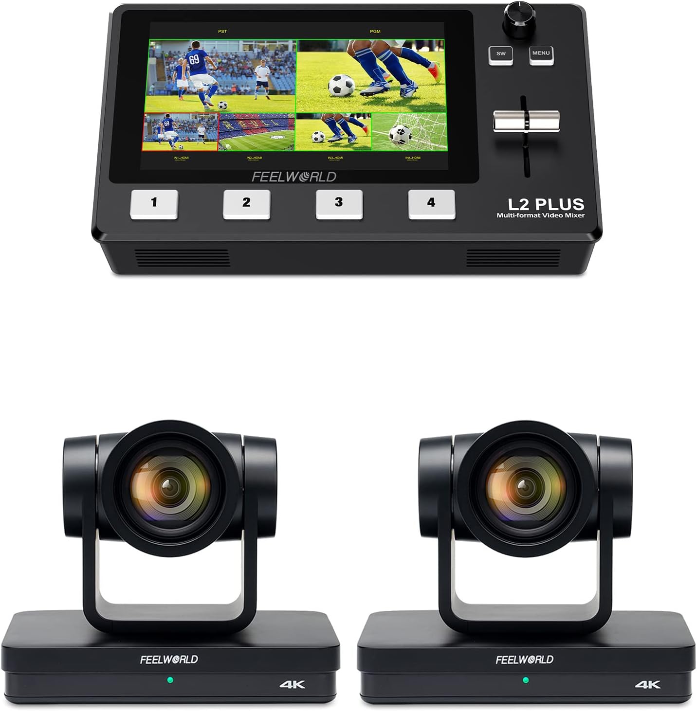 Amazon.com : FEELWORLD L2 PLUS Video Switcher and 2 UHD4K12X PTZ Camera Bundle : Electronics