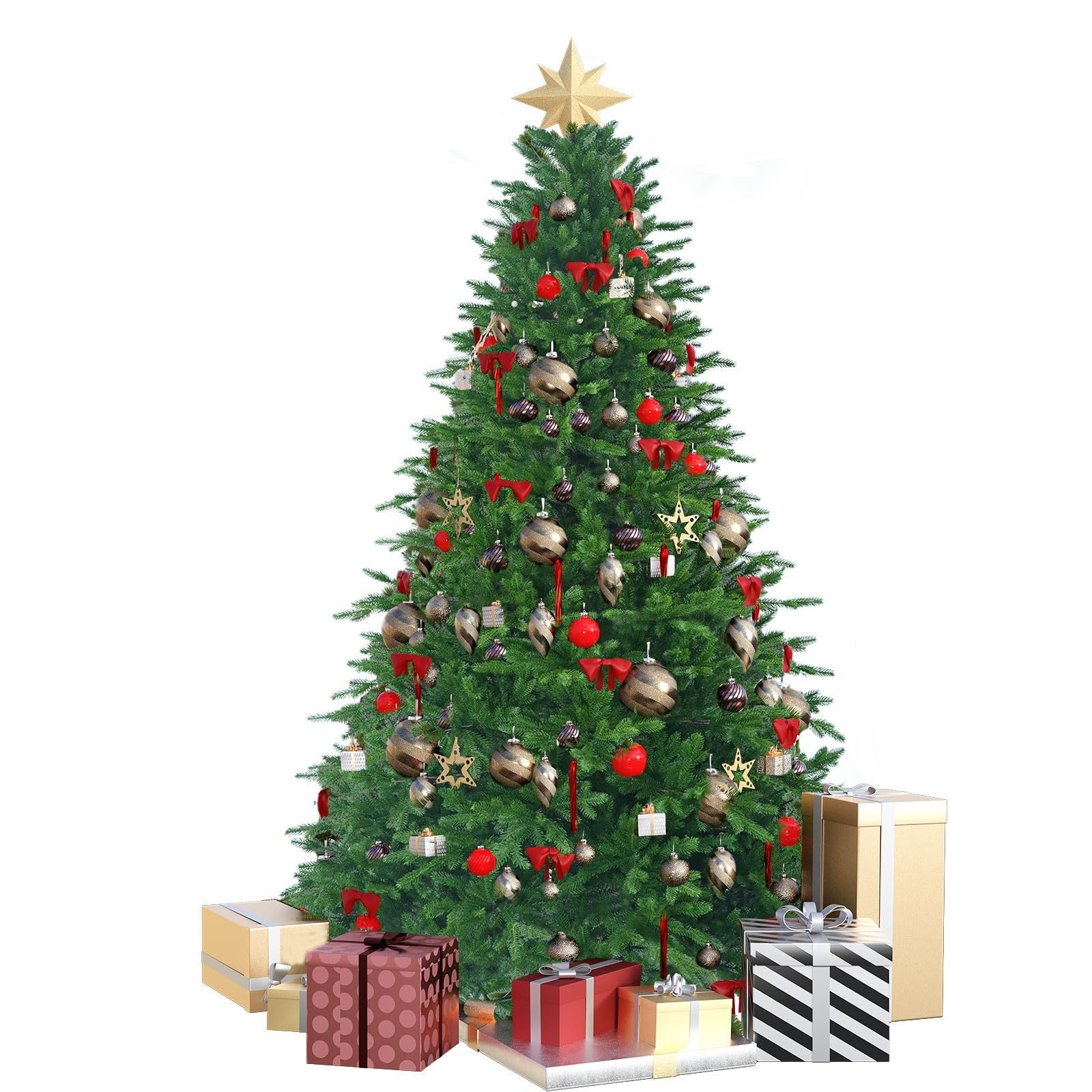 Treepool 6ft Christmas Tree with 3860 PE Branch Tips, Feel Real, Unlit ...