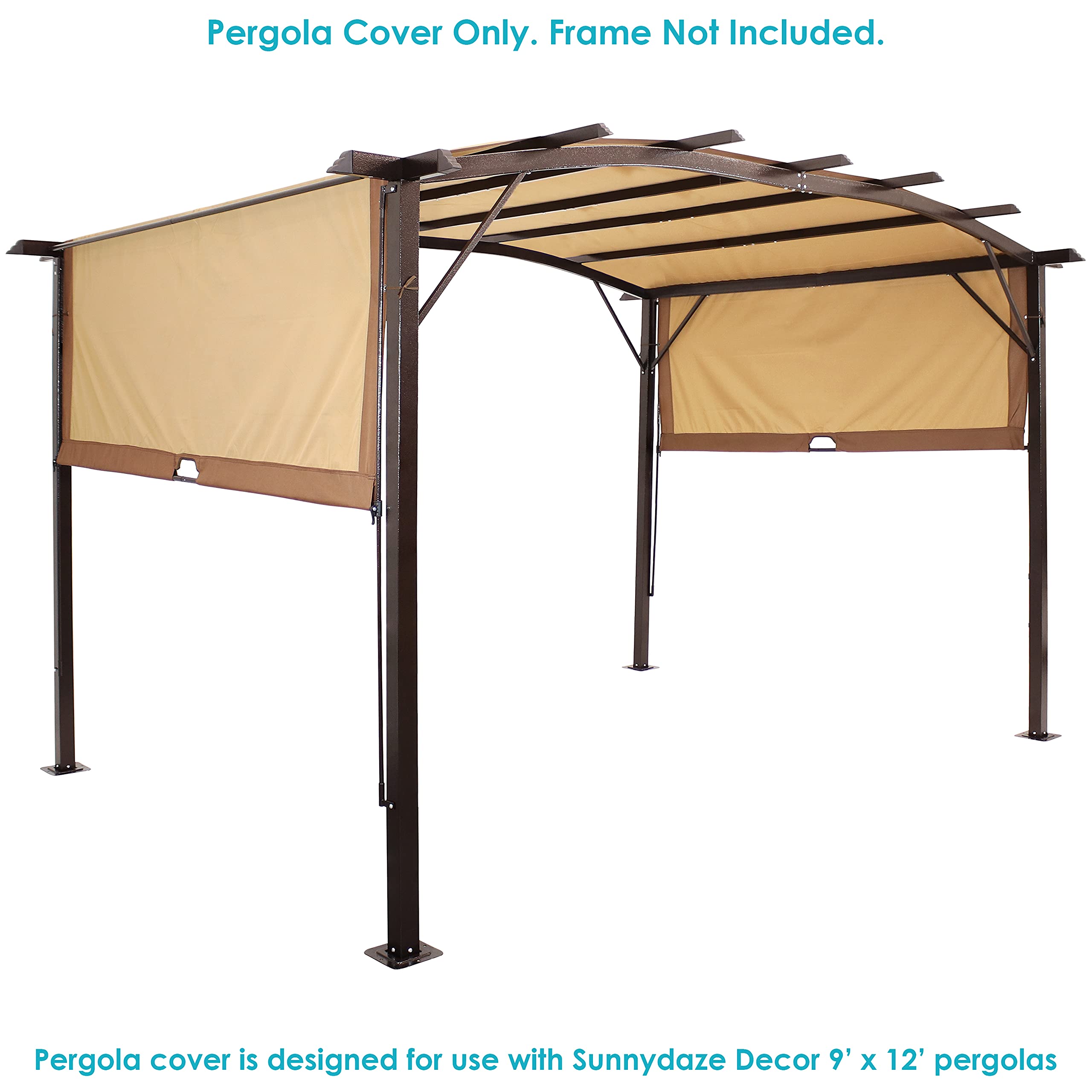 Sunnydaze Polyester Retractable Pergola Canopy Shade - Replacement ...