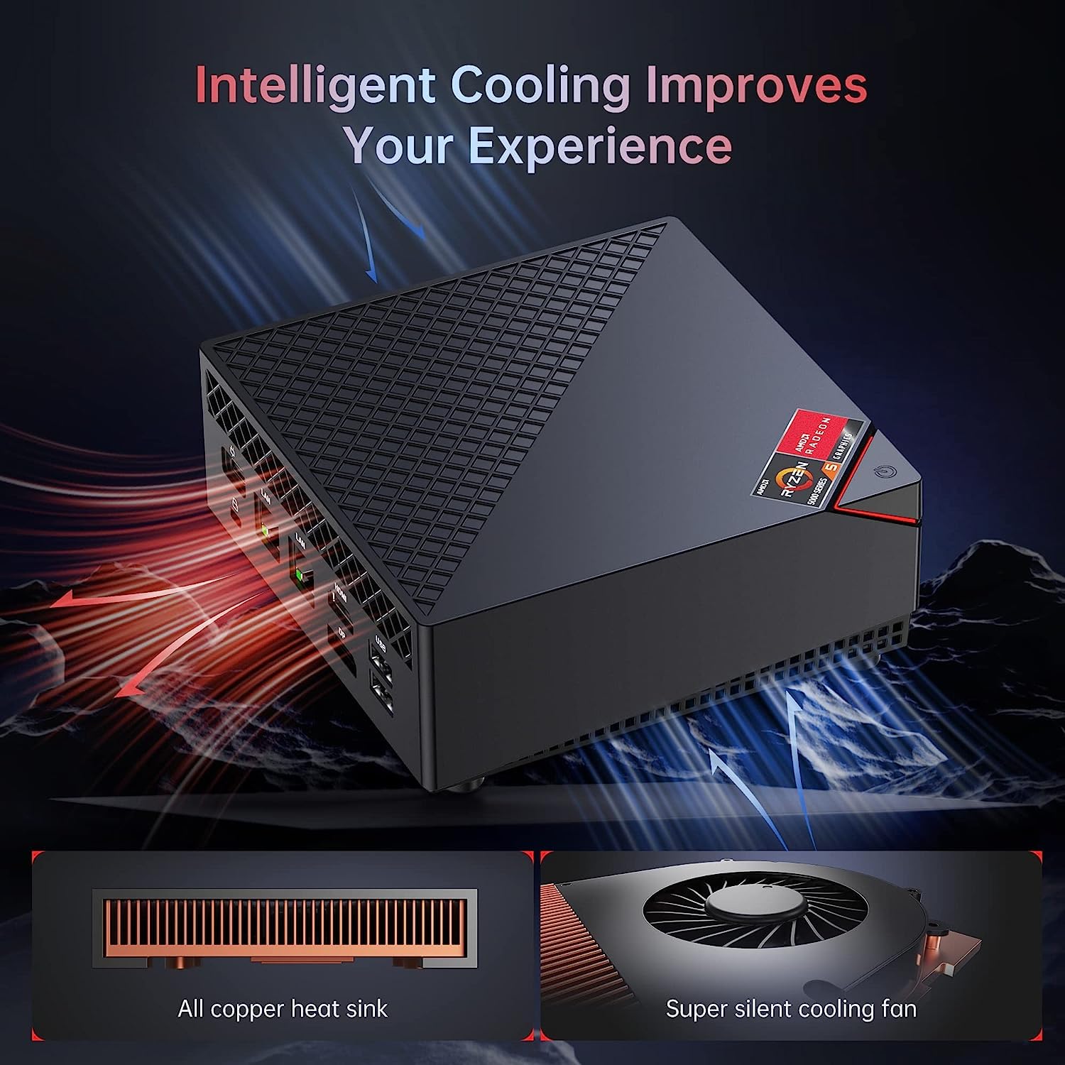 Snapklik.com : ACEMAGICIAN AMD Ryzen 7 5700U Mini Gaming PC, Dual ...
